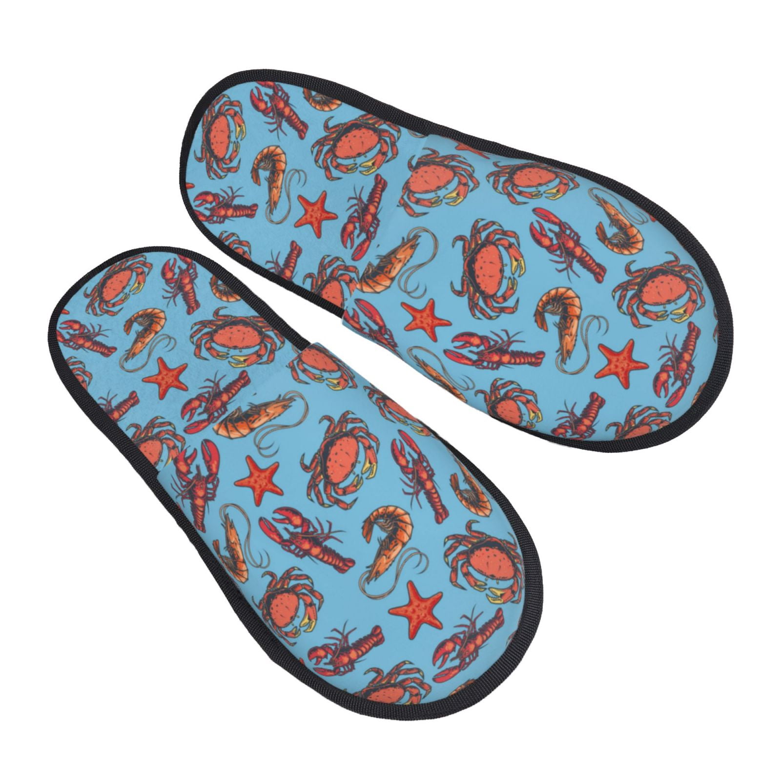 House Slippers for Women Men - Starfish Shrimp Crabs Soft House Shoes ...