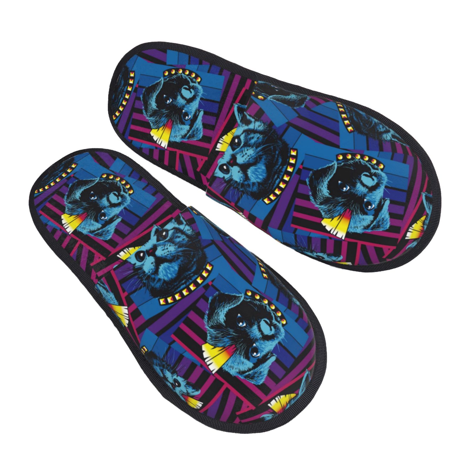 House Slippers for Women Men - Stylish Retro Cats Dogs Lightweight ...