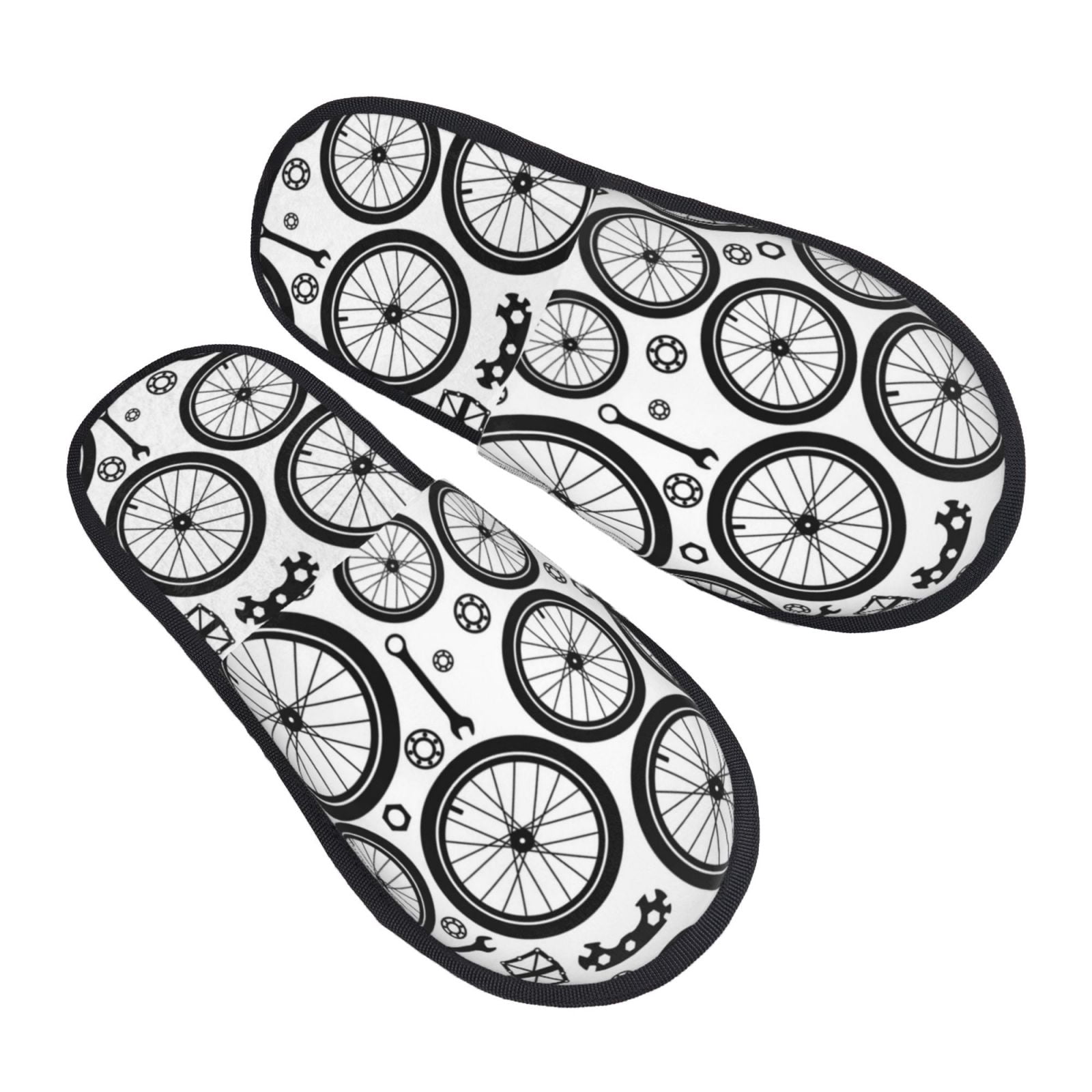 House Slippers for Women Men - Vintage Bike wheel Pattern Lightweight ...