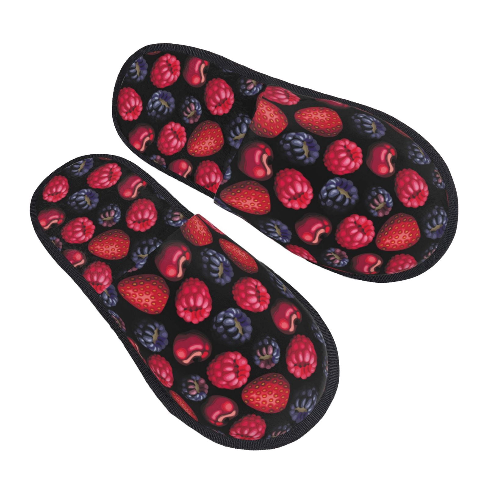 House Slippers for Women Men - forest berries pattern Soft House Shoes ...