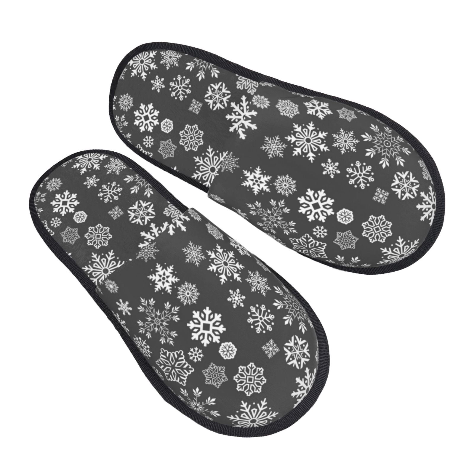 House Slippers for Women Men - simple white Snowflake Lightweight House ...