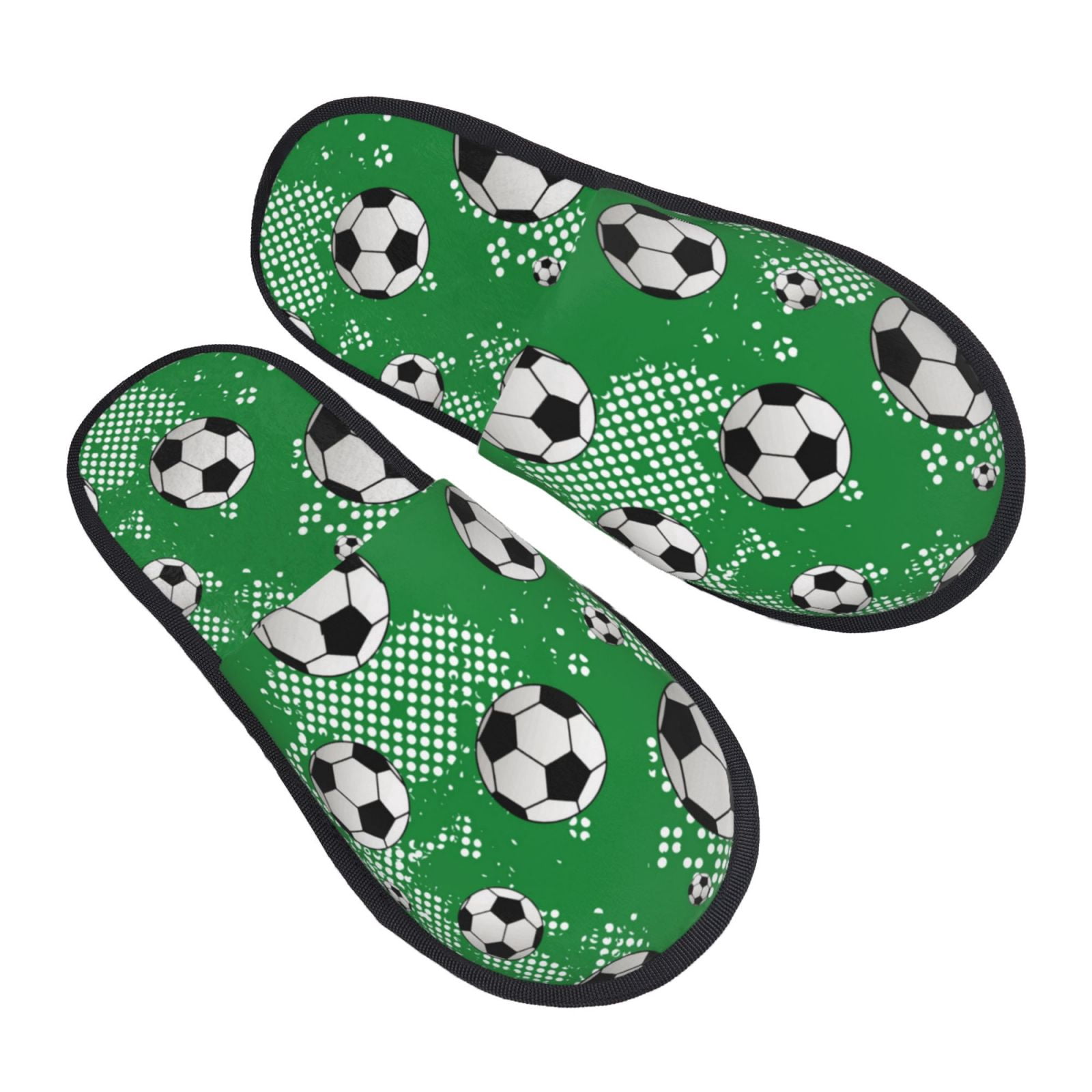 House Slippers for Women Men - soccer balls Cute green Lightweight ...