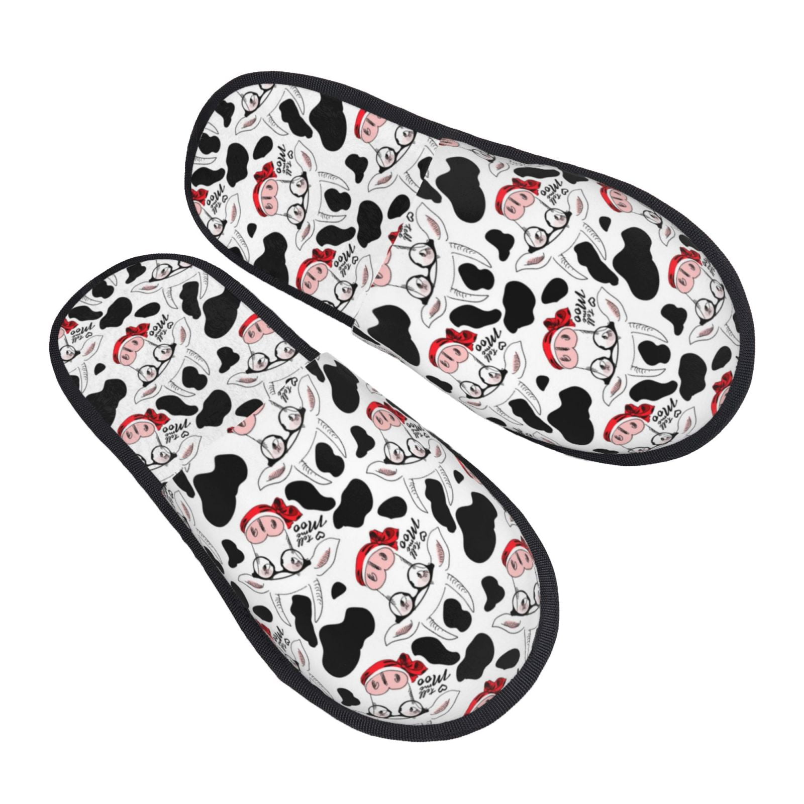 House Slippers for Women Men - white cow glasses moo funny Lightweight ...
