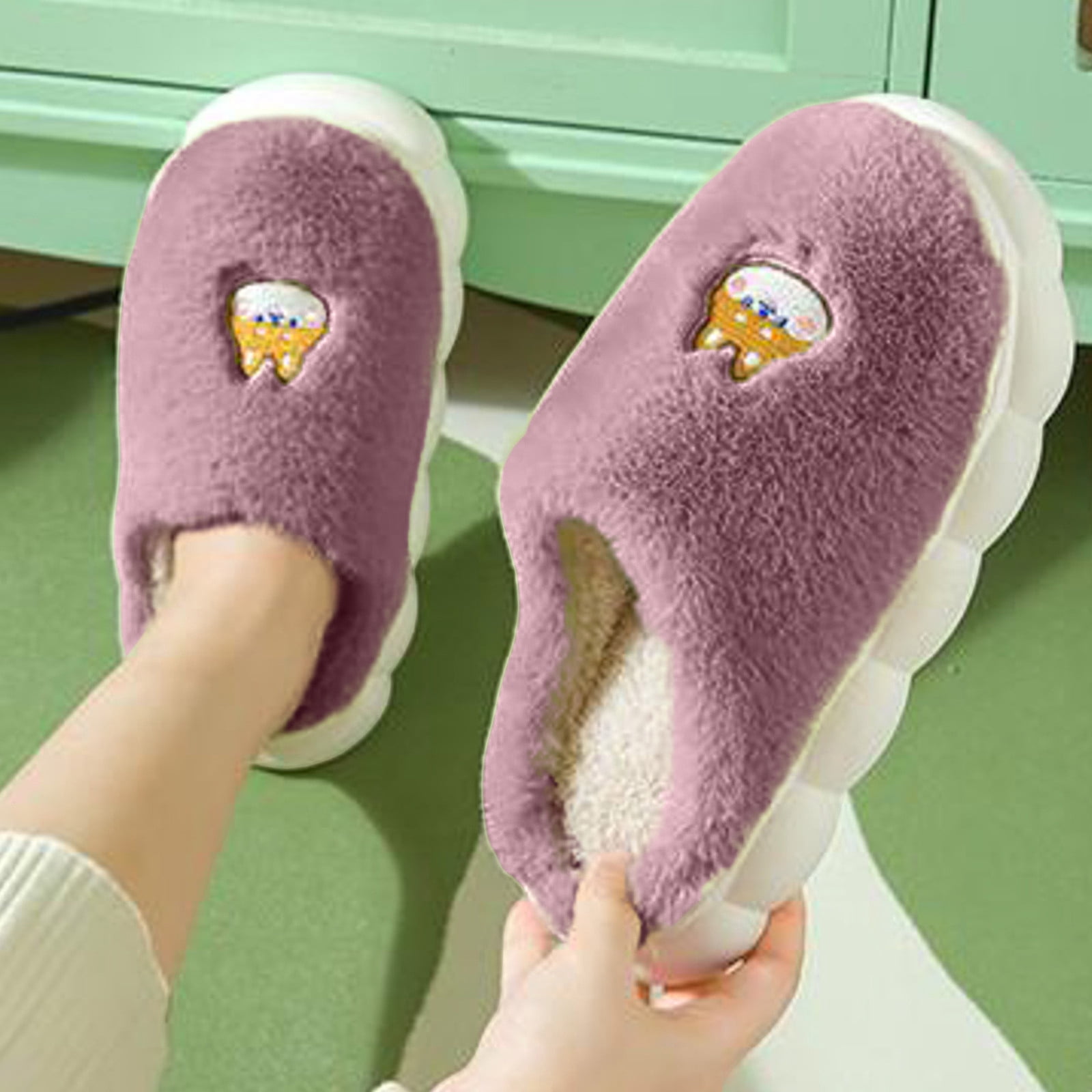 House Slippers for Men Clearance Flat Soft Plush Soft House Shoes Cozy ...