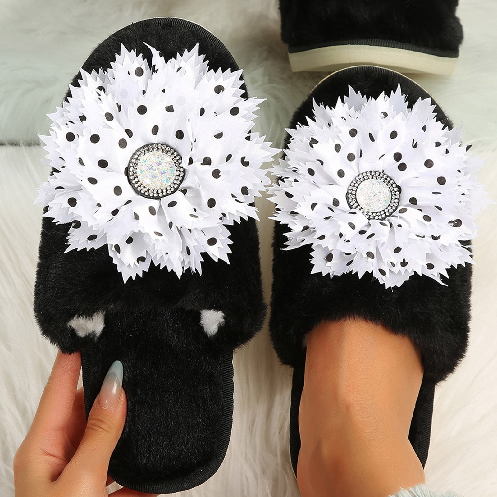 House Slippers for Women Clearance Couples Flat Indoor Plush House ...