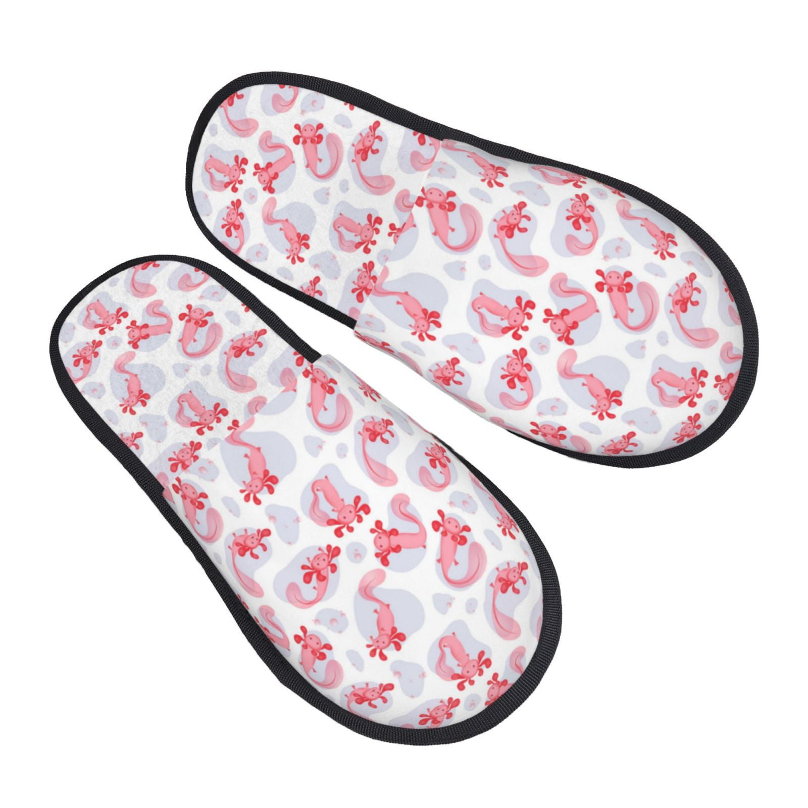 House Slippers for Women Men - Cartoon Cute Axolotl Pink_D -标题2 ...