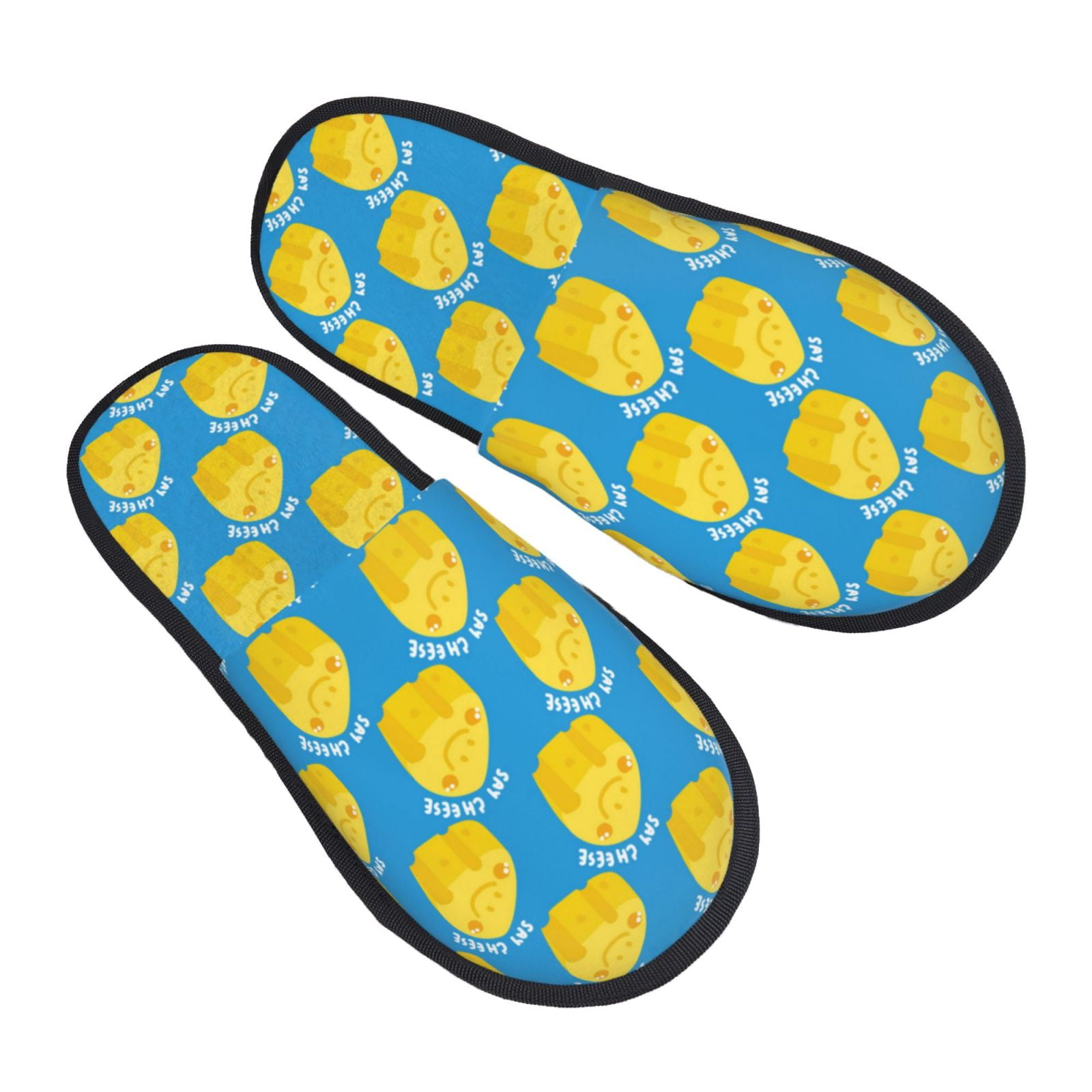 House Slippers for Women Men - Cute Cheese Navy -标题2 - Walmart.com