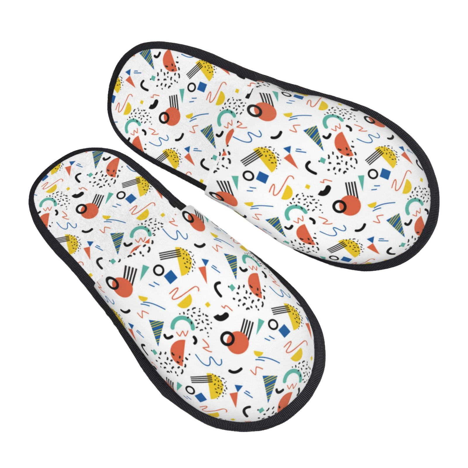 House Slippers for Women Men - Geometric retro Lightweight House Shoes ...