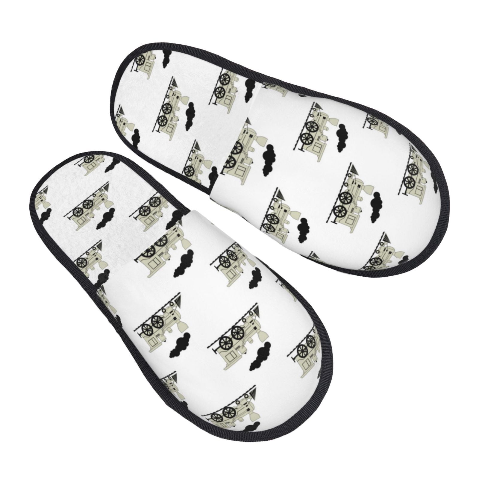 House Slippers for Women Men - Train carrying Soft House Shoes Fuzzy ...