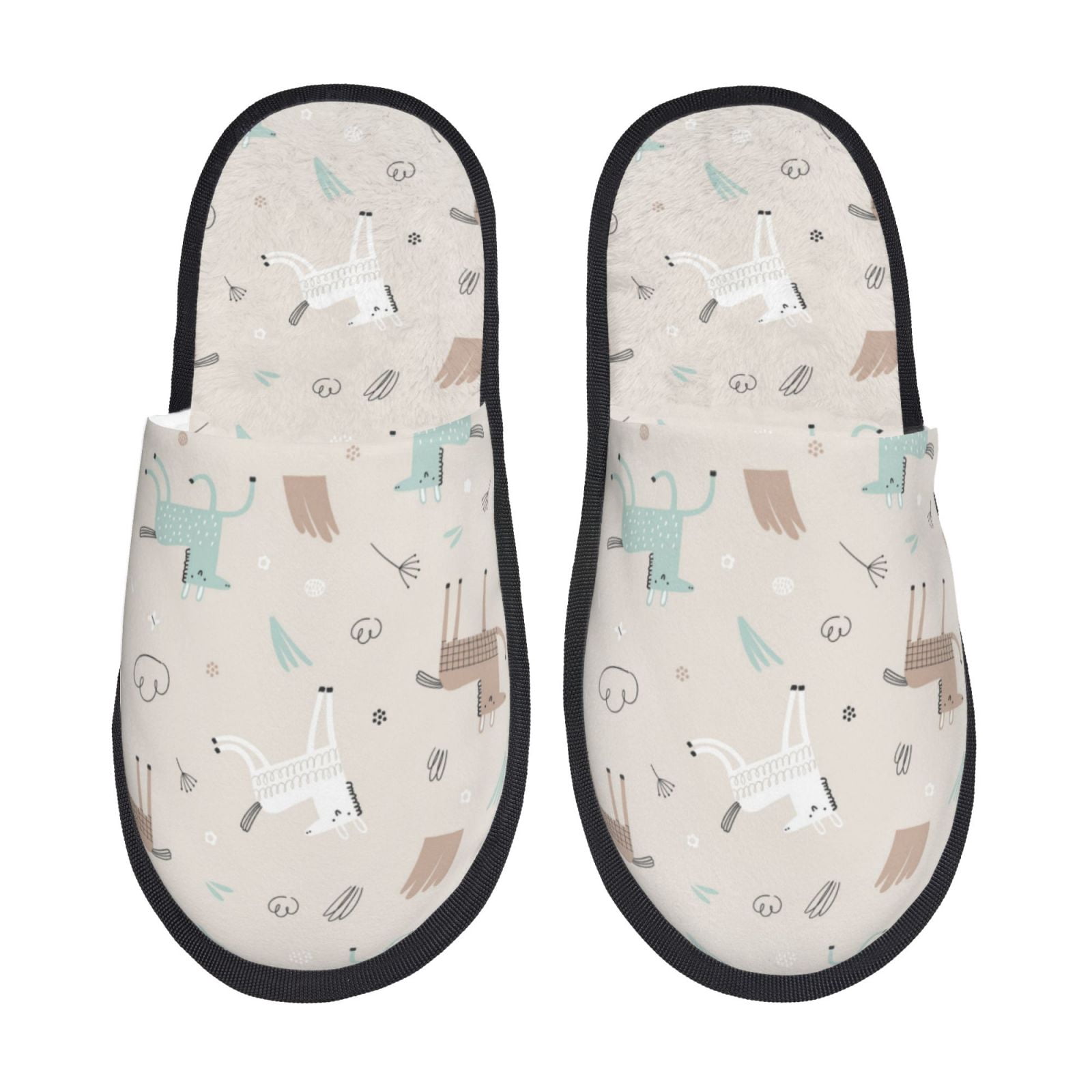 House Slippers for Women and Men Bohemian Cartoon Cute Horse Comfy ...
