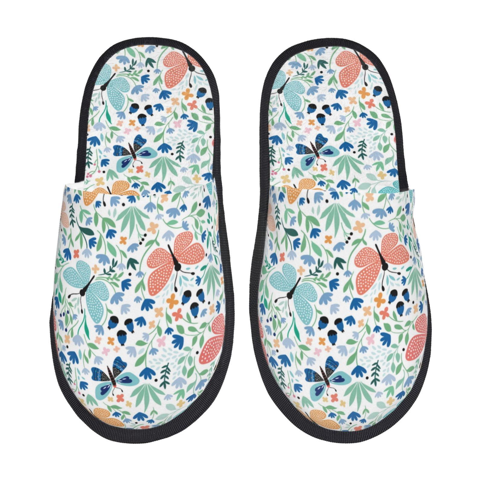 House Slippers for Women and Men Butterflies A Comfy Fuzzy Bedroom ...