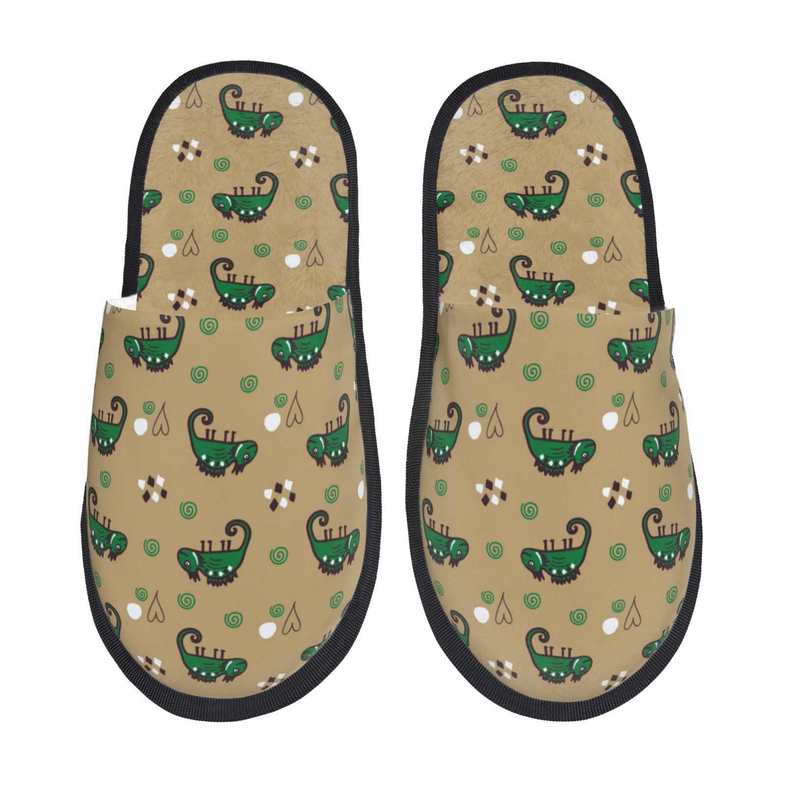 House Slippers for Women and Men Cartoon Funny Cute Lizard Green Comfy ...