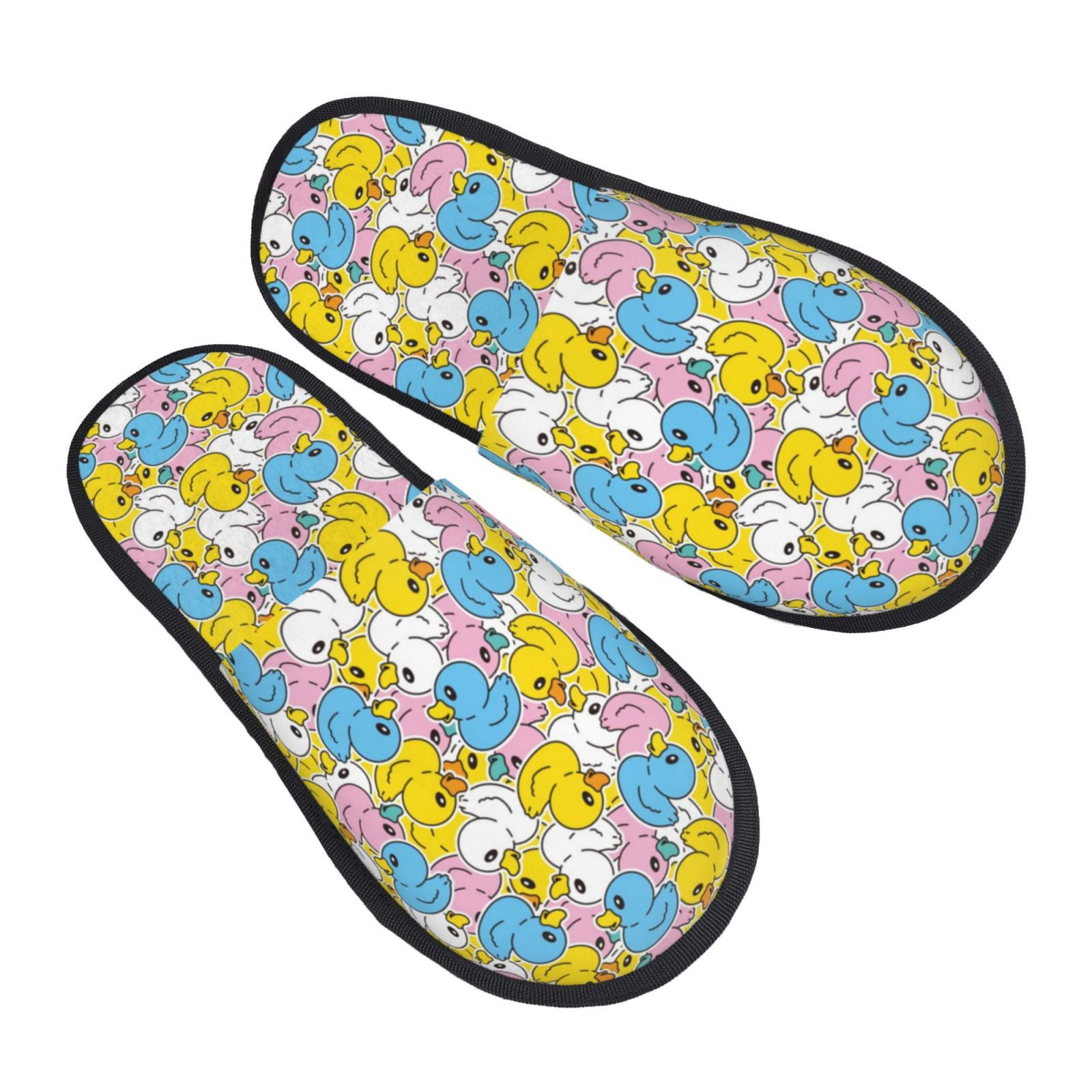 House Slippers for Women and Men Colorful Rubber Duck 1 Comfy Fuzzy ...