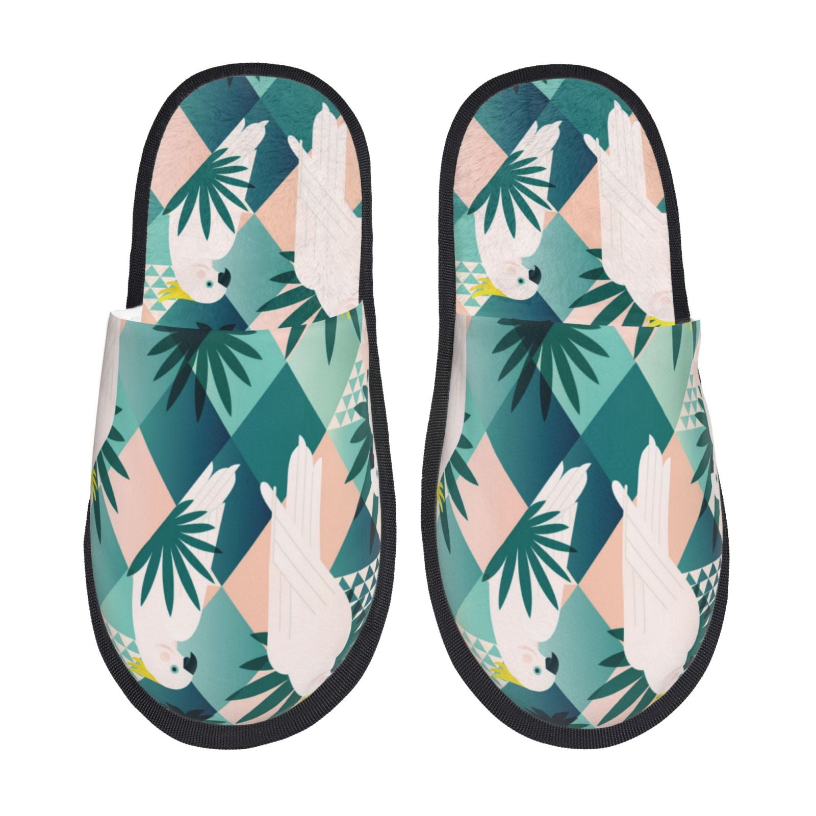 House Slippers for Women and Men Exotic Cockatoo Parrot White Comfy ...