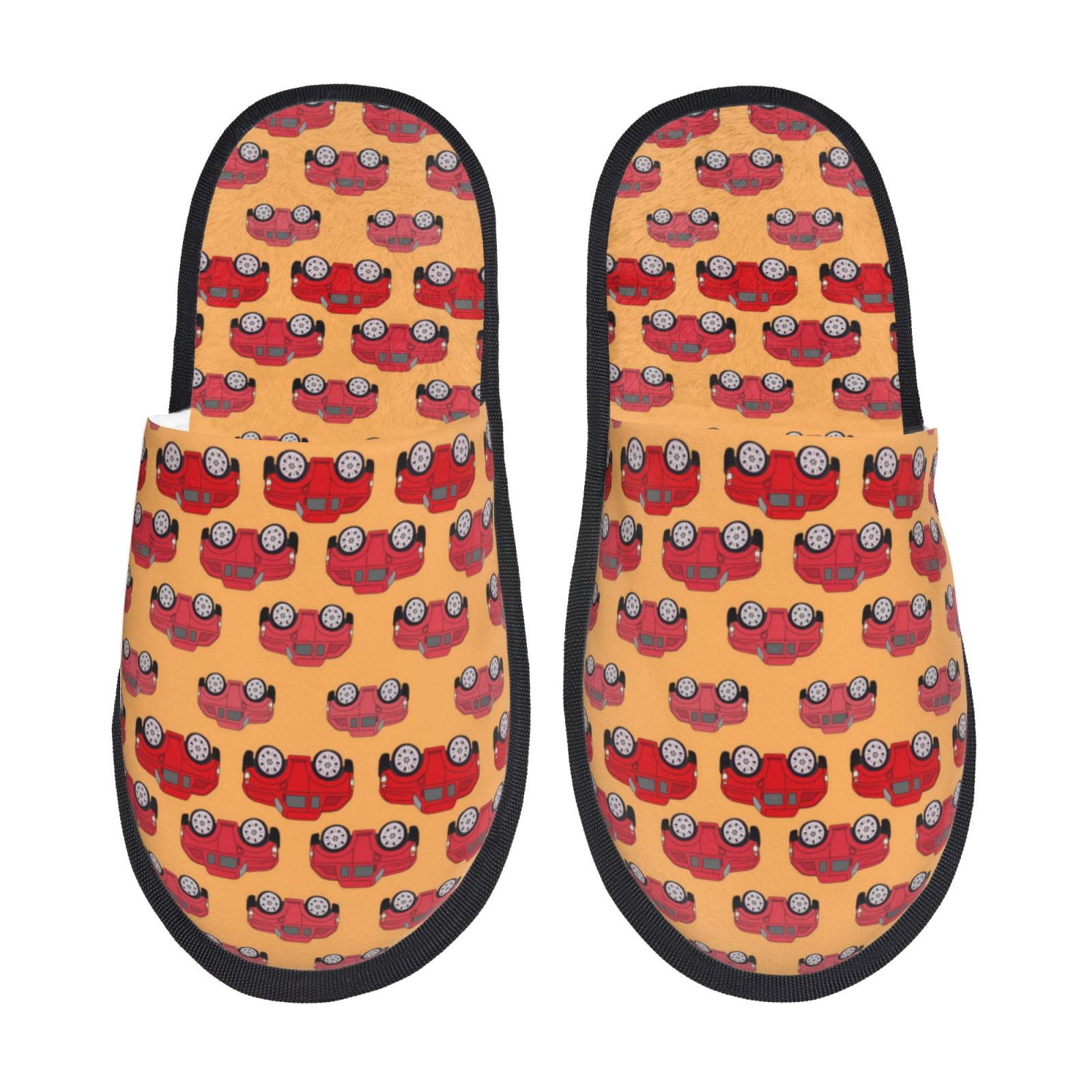 House Slippers for Women and Men Red Cars Comfy Fuzzy Bedroom Slippers ...