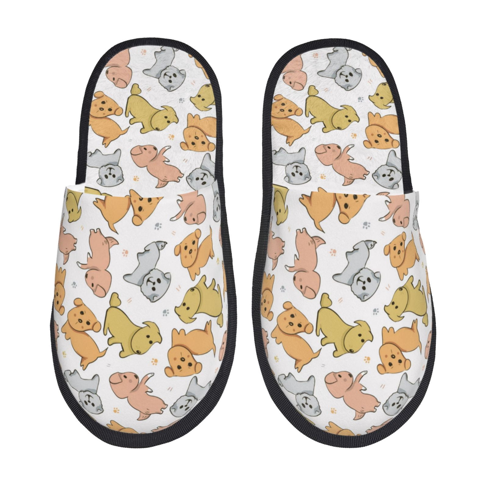 House Slippers for Women and Men colorful Dog Puppy cartoon Comfy Fuzzy ...