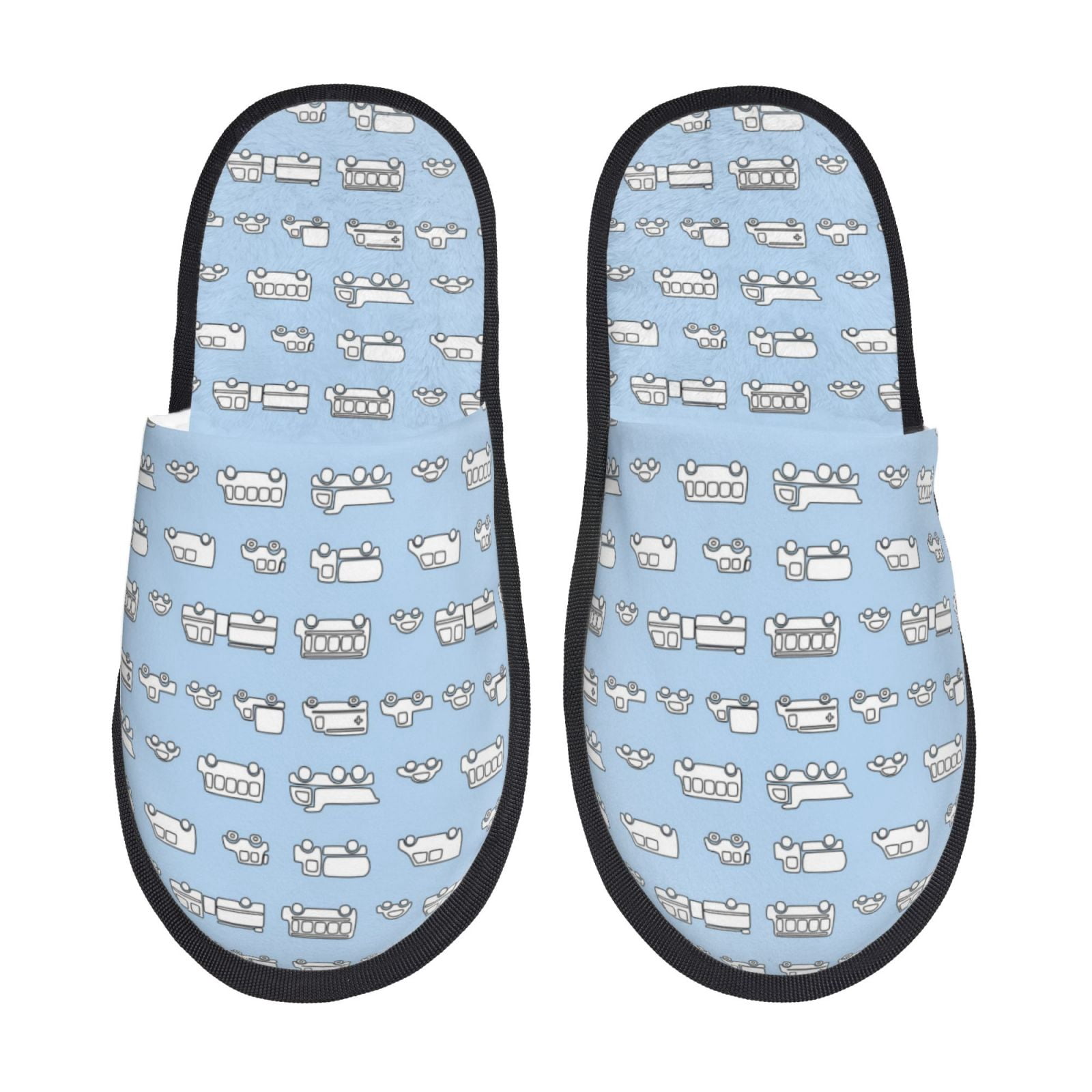House Slippers for Women and Men hand drawn cartoon car Comfy Fuzzy ...