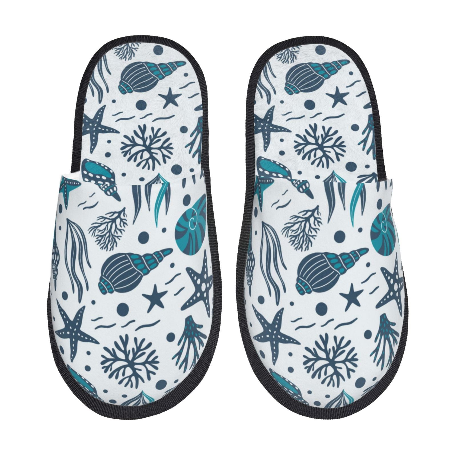 House Slippers for Women and Men seashells starfish corals seaweeds ...