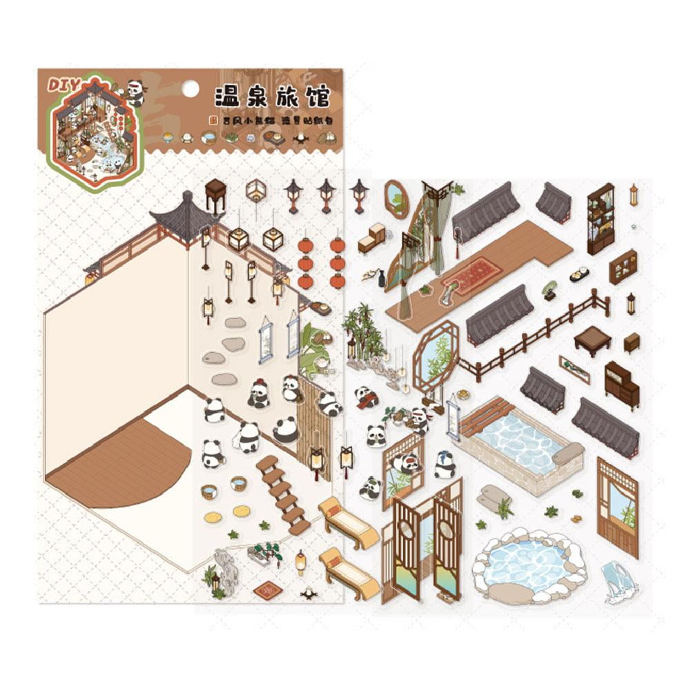 House Stickers Creative Miniature Scenes Visual 3D Stacking Three ...