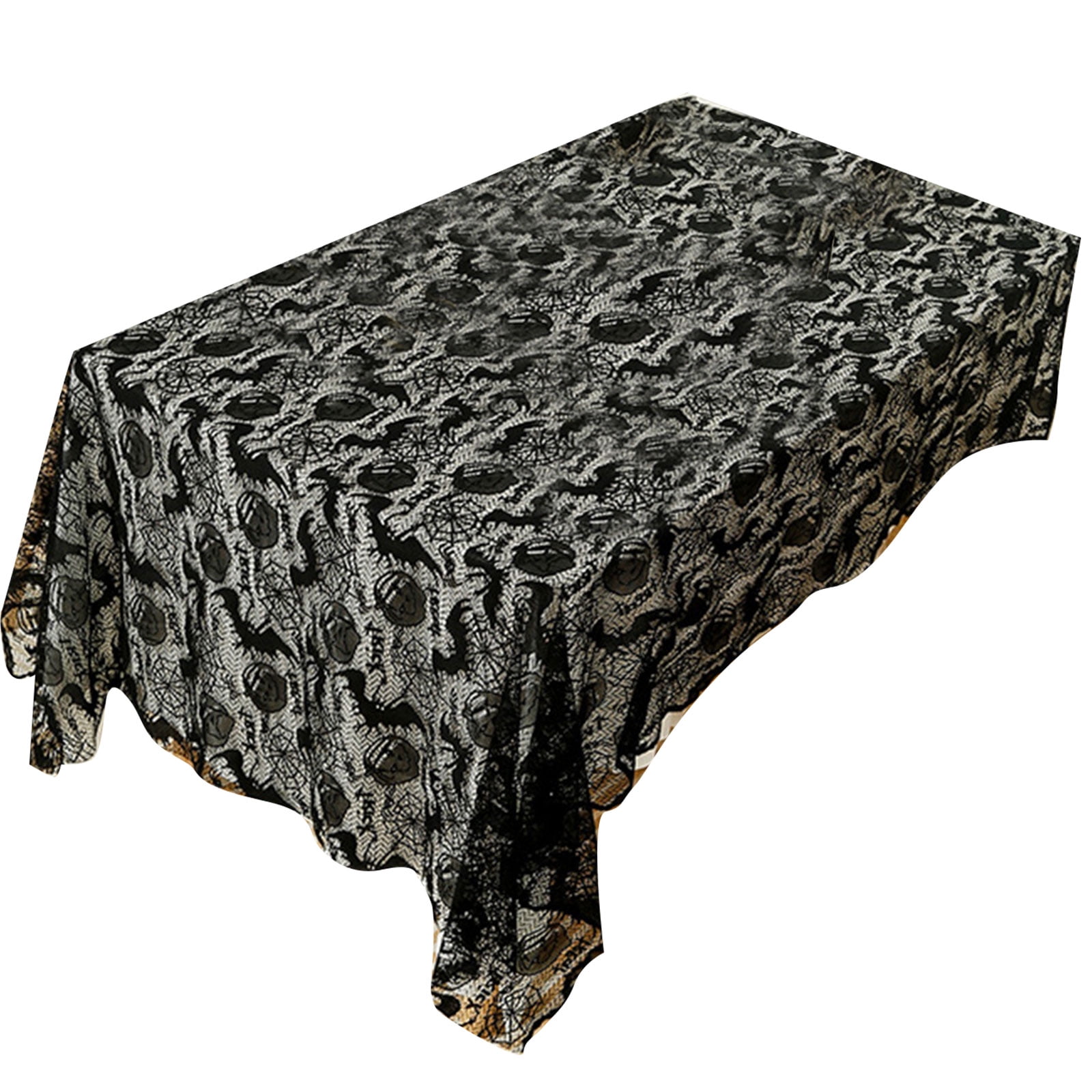 House Table Black Lace Trim Polyester Seasonal Decoration for Dinner ...