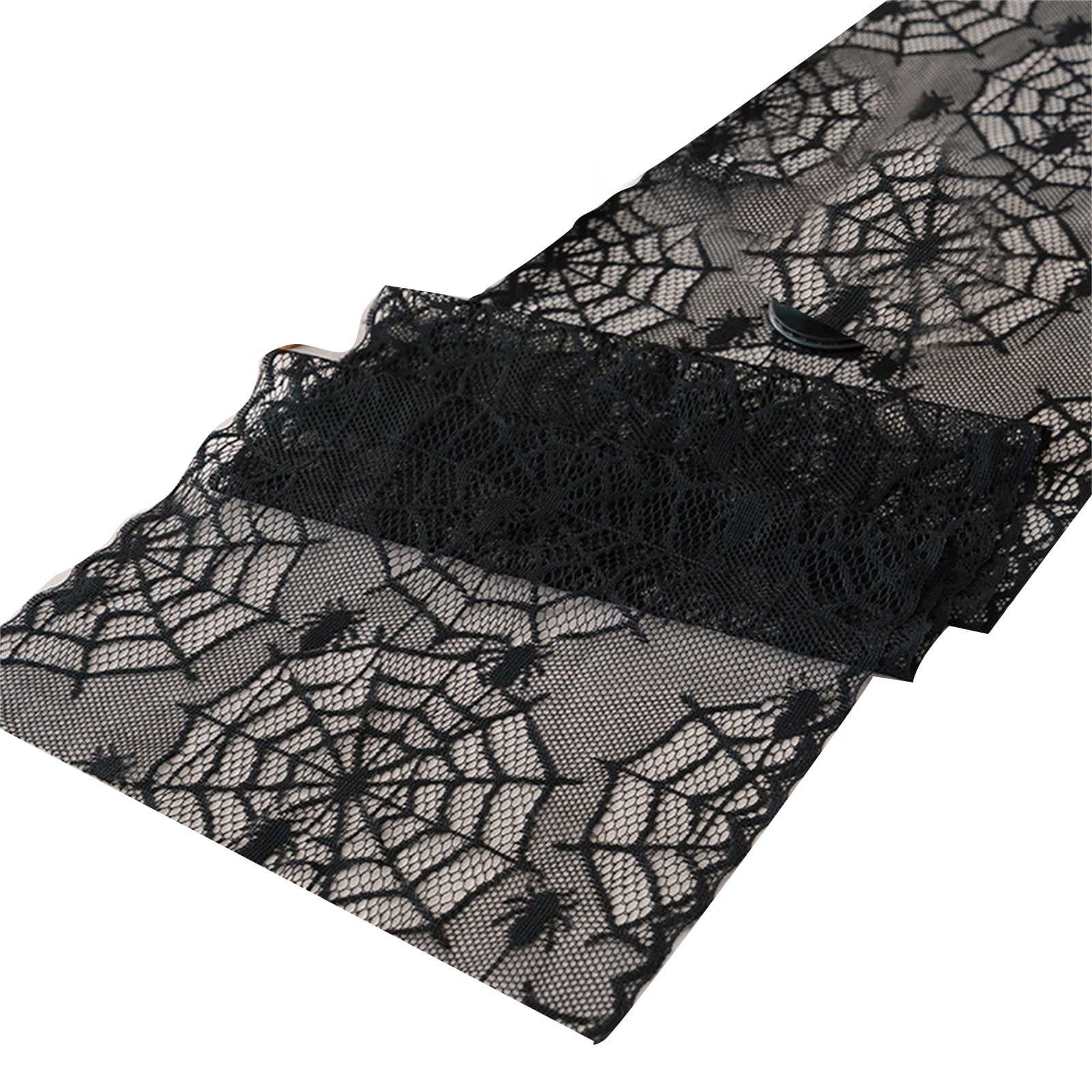 House Table Black Lace Trim Polyester Seasonal Decoration for Dinner ...