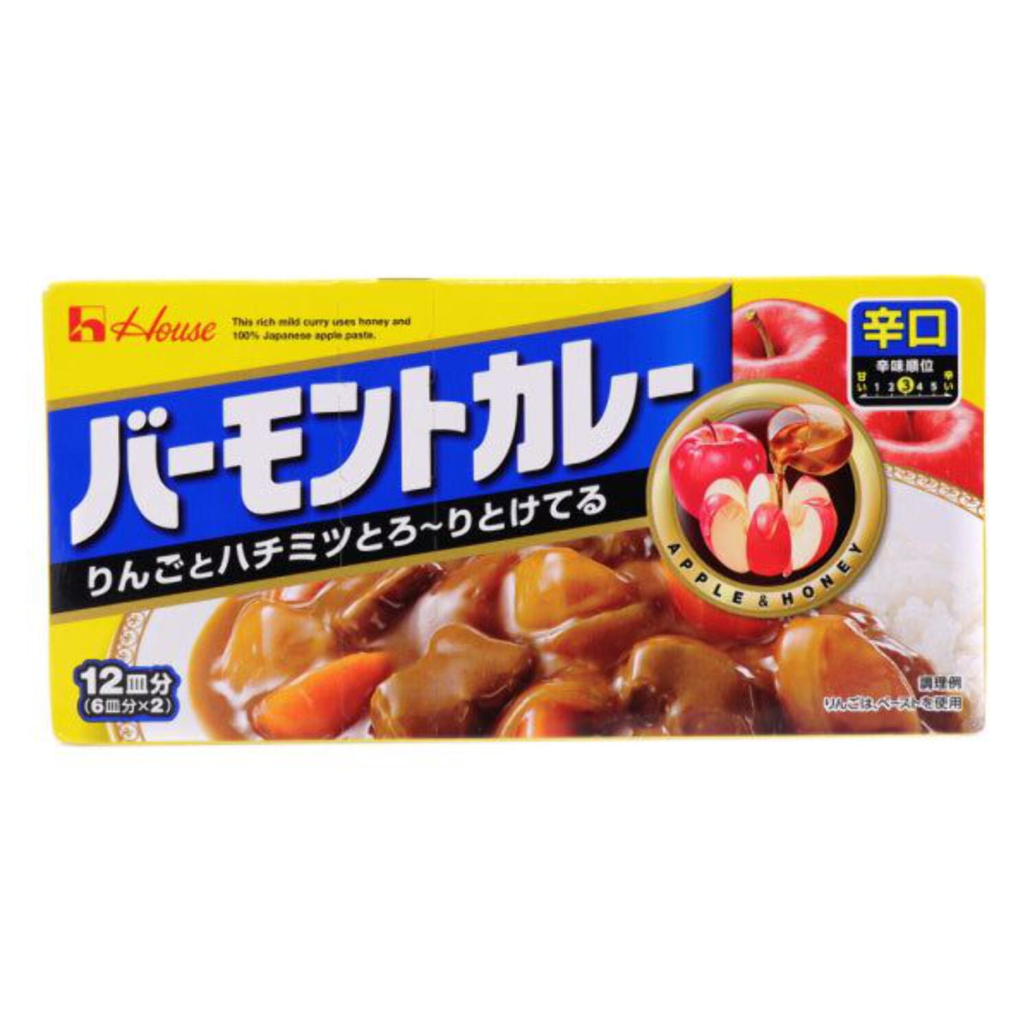 House Vermont Curry Hot 230g Japanese Apple Honey Spicy Curry Roux ...
