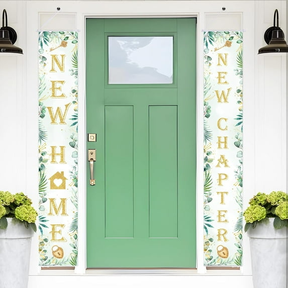 House Warming Door Banner New Home New Chapter Porch Sign Banner ...