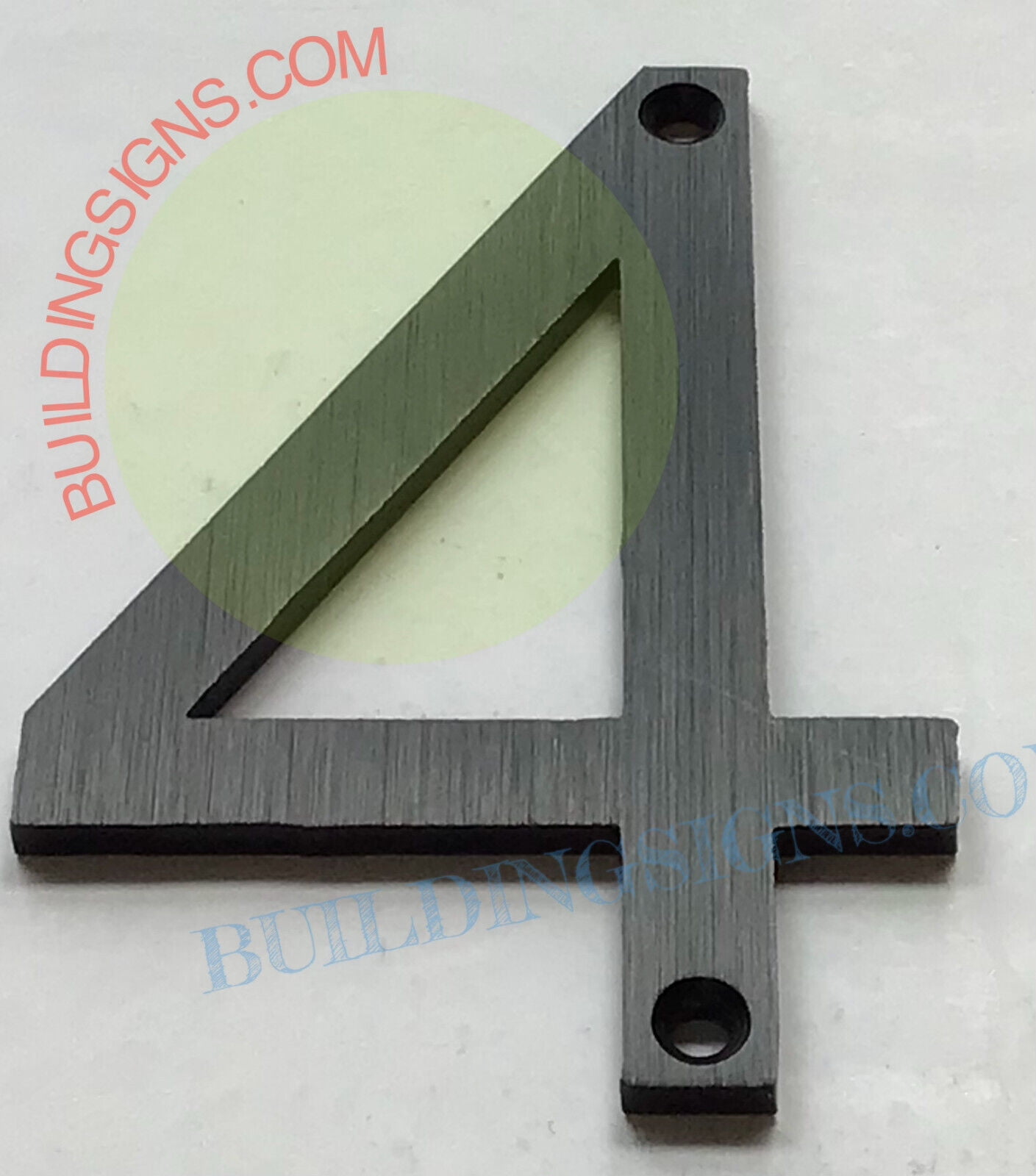 House number 4 sign ( Black Aluminium, 3 inch)-Floating Mount House ...