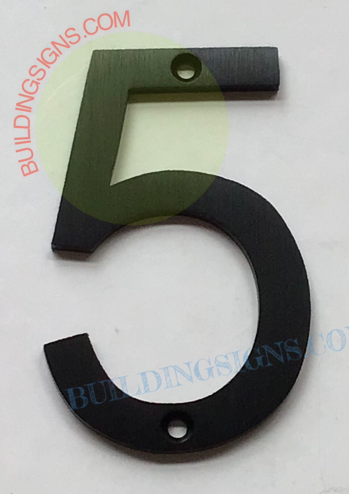 House number 5 sign ( Black Aluminium, 3 inch)-Floating Mount House ...
