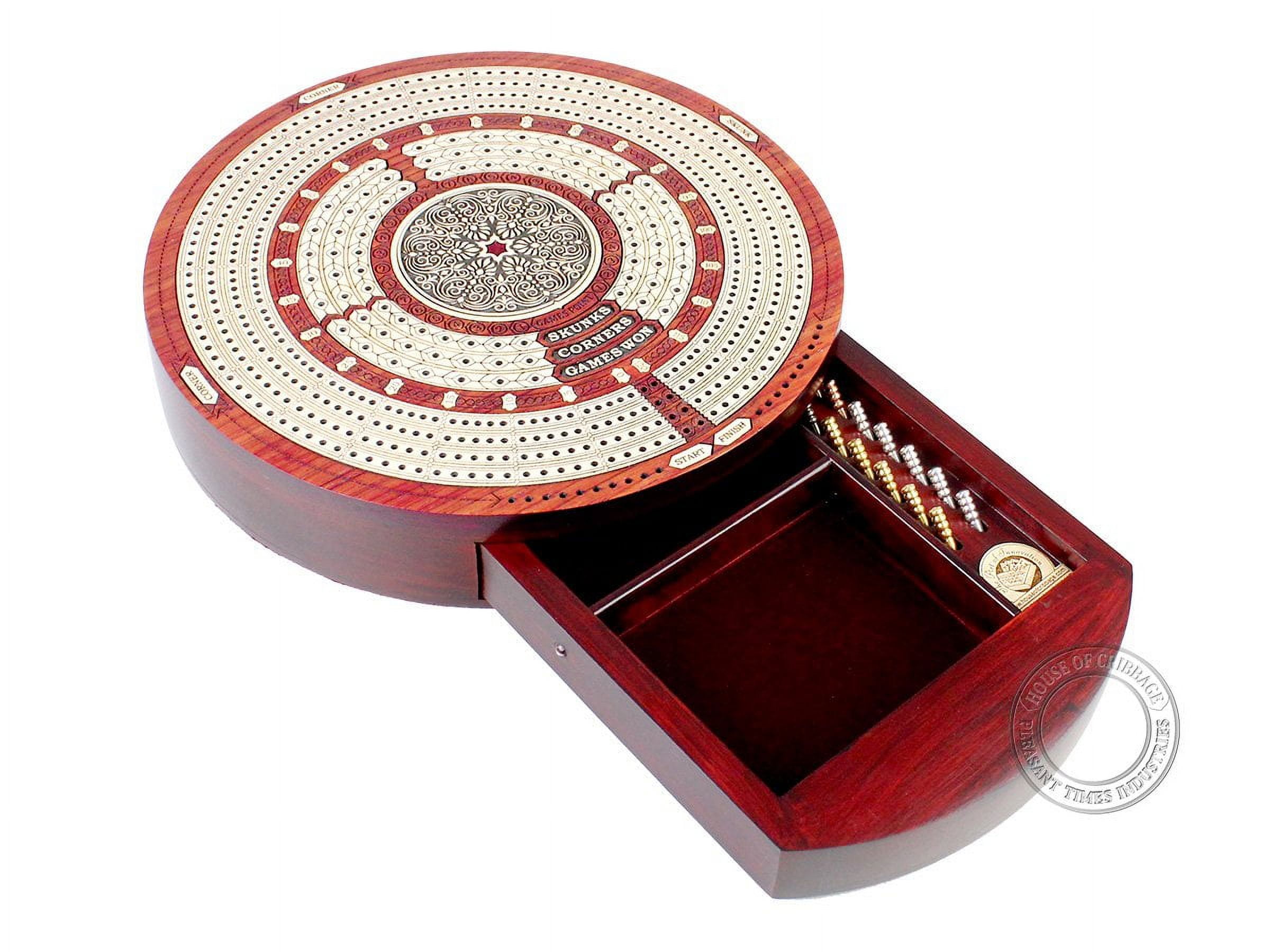 House of Cribbage - STF9 Round Shape 4 Tracks Continuous Cribbage Board ...