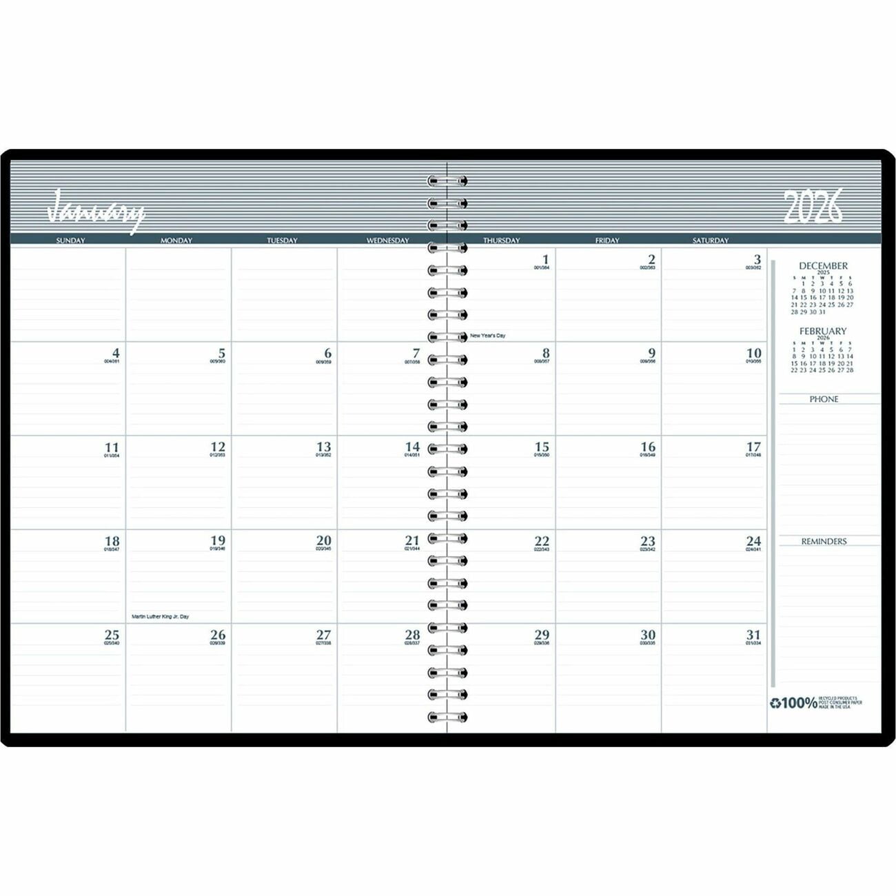 House of Doolittle 2026 Monthly Planner, 8.5" x 11", Faux Leather ...