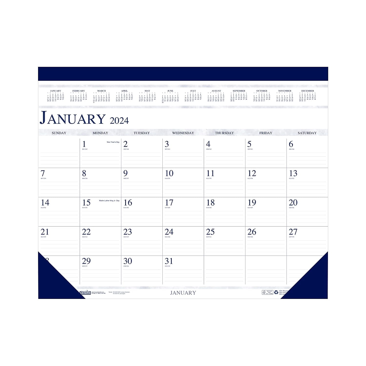 House of Doolittle 2024 Monthly Desk Pad Calendar, Classic, 18.5 x 13 ...
