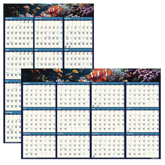2023-2024 House of Doolittle 37" x 24" Academic Yearly Wet-Erase Wall ...