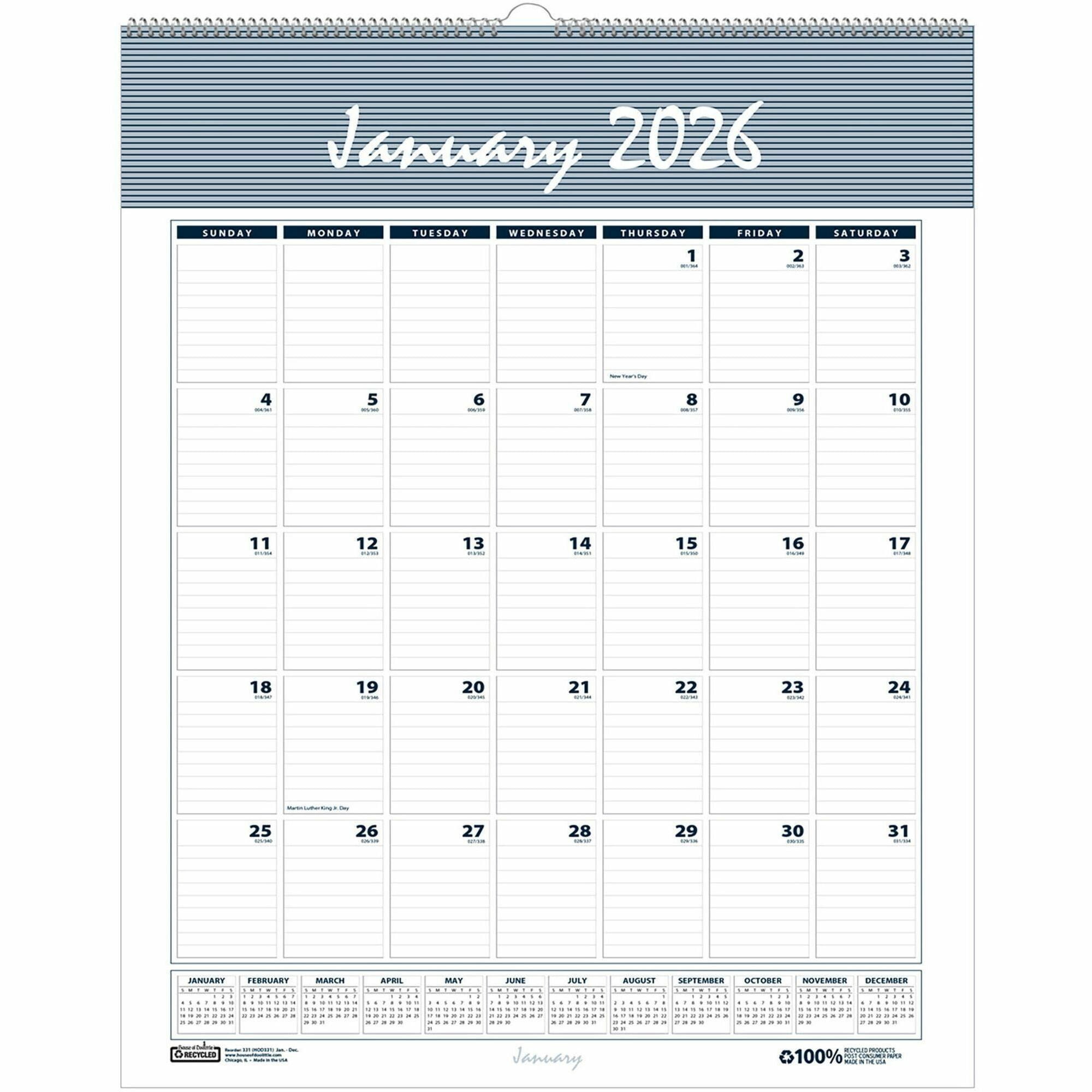 House of Doolittle Bar Harbor 12-Month Wall Calendar (331hd) - Walmart.com
