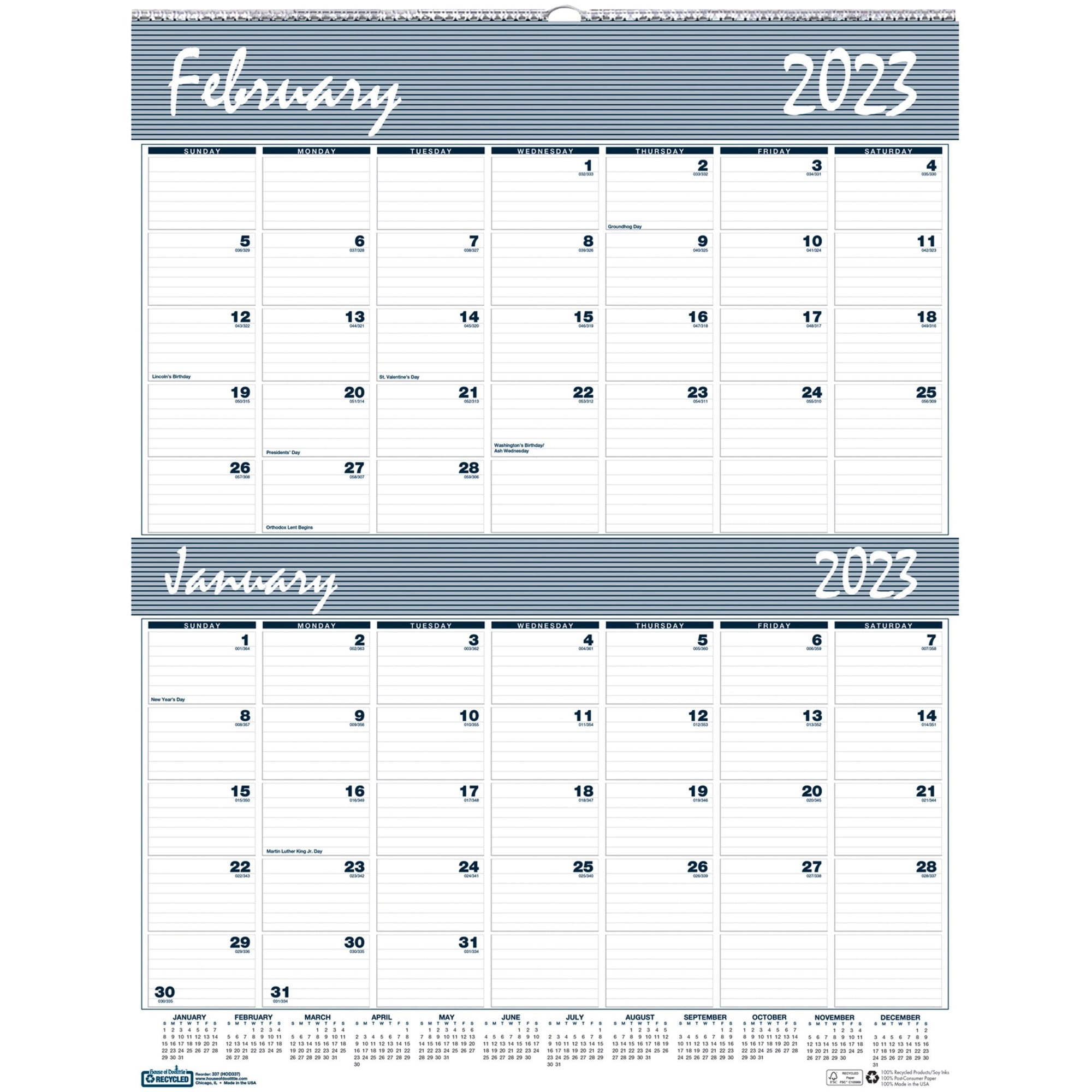 House of Doolittle Bar Harbor Blue/Gray 2-Month Wall Calendar (hod-337 ...