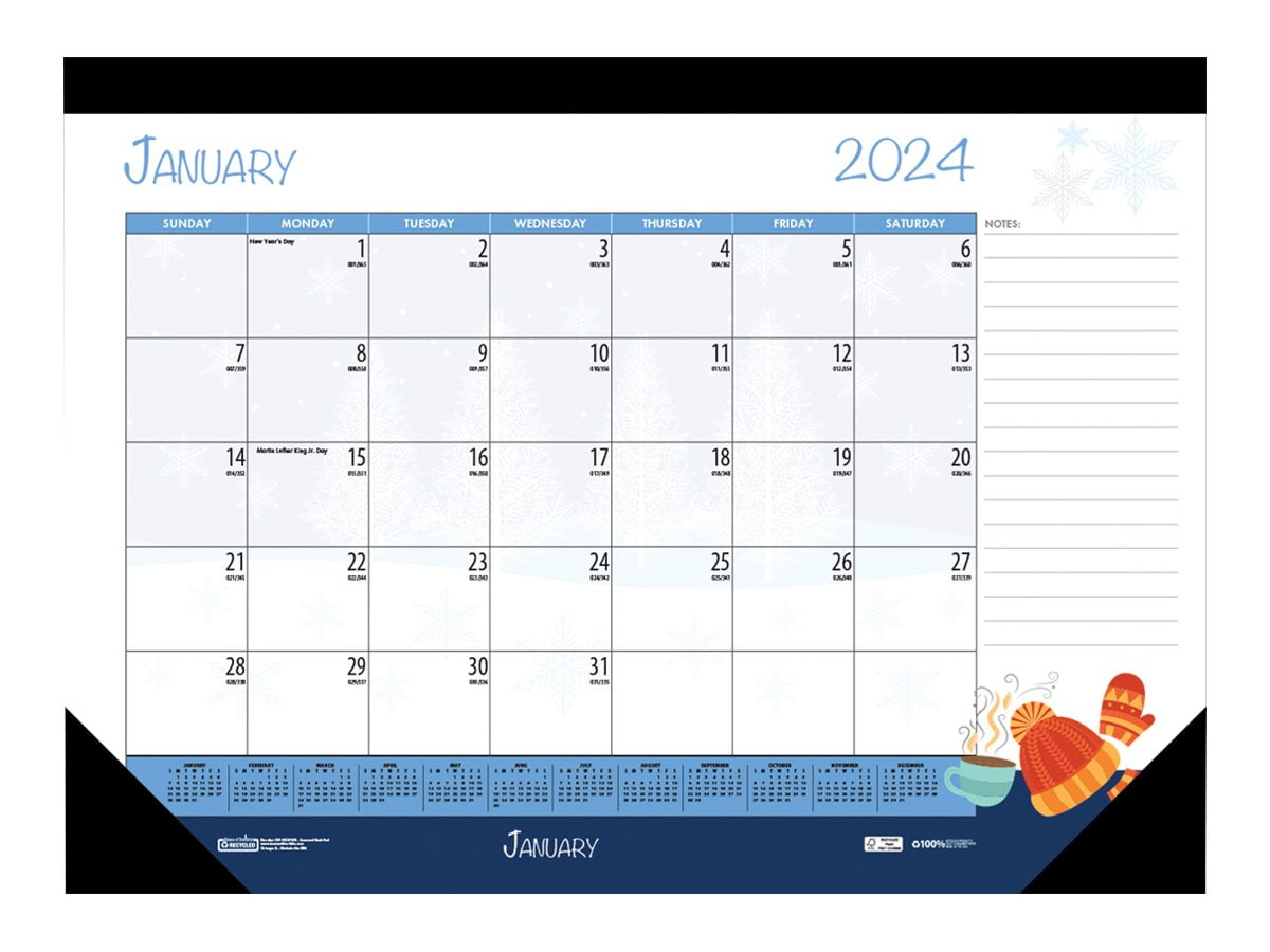 House of Doolittle 2024 Desk Pad Calendar, Monthly View, Office ...