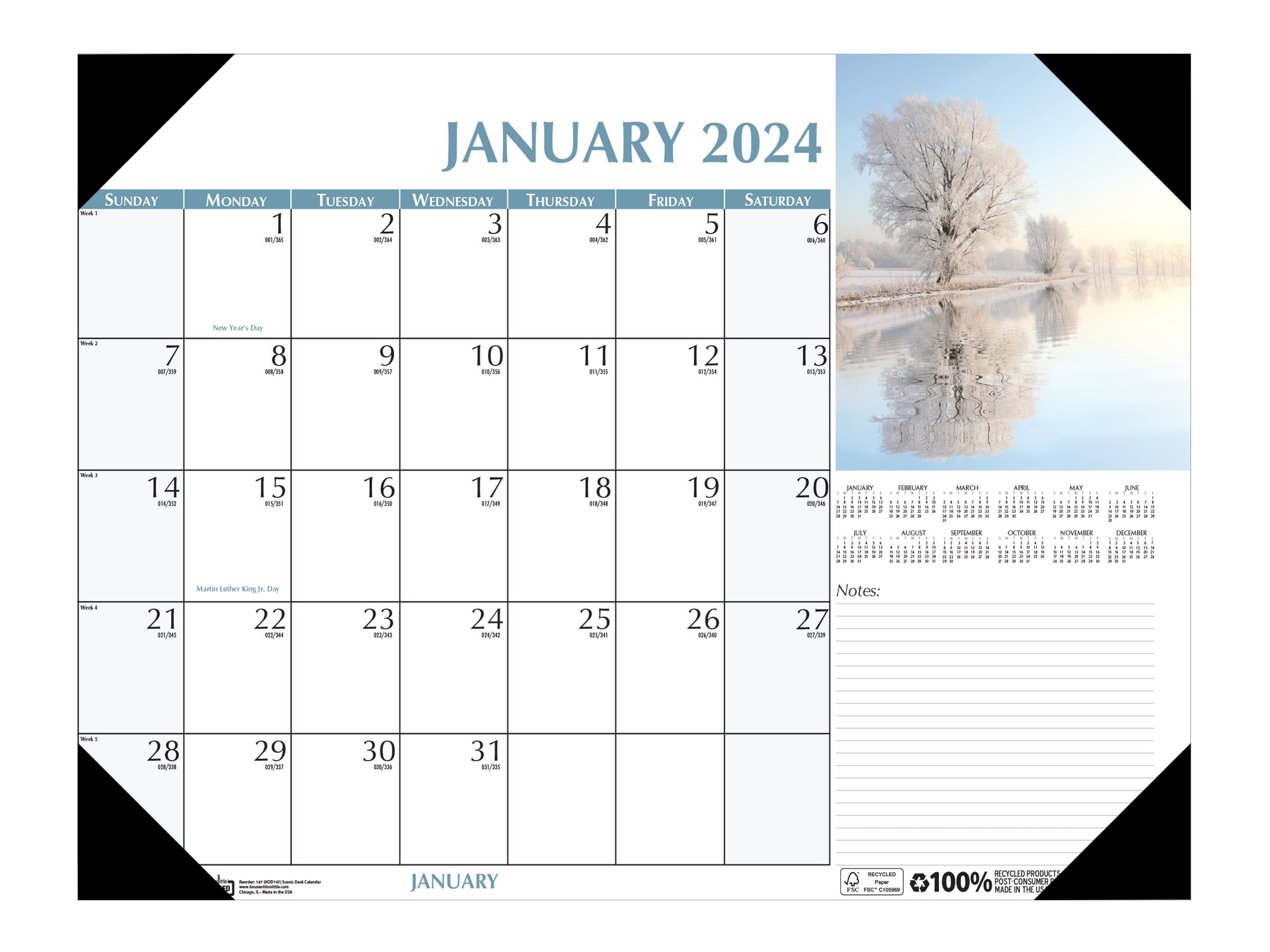 House Of Doolittle 147 Earthscapes Scenic Desk Pad Calendar, Scenic ...
