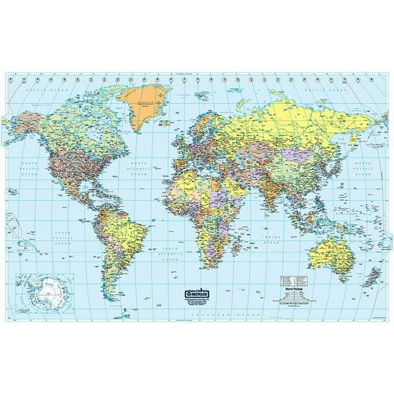 House of Doolittle Laminated World Map, 50" x 33" - Walmart.com