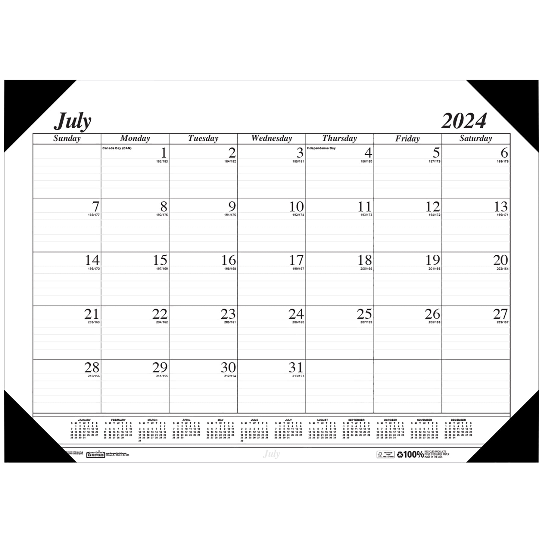 House of Doolittle Monthly Academic Calendar Economy Desk Pad, 14 ...