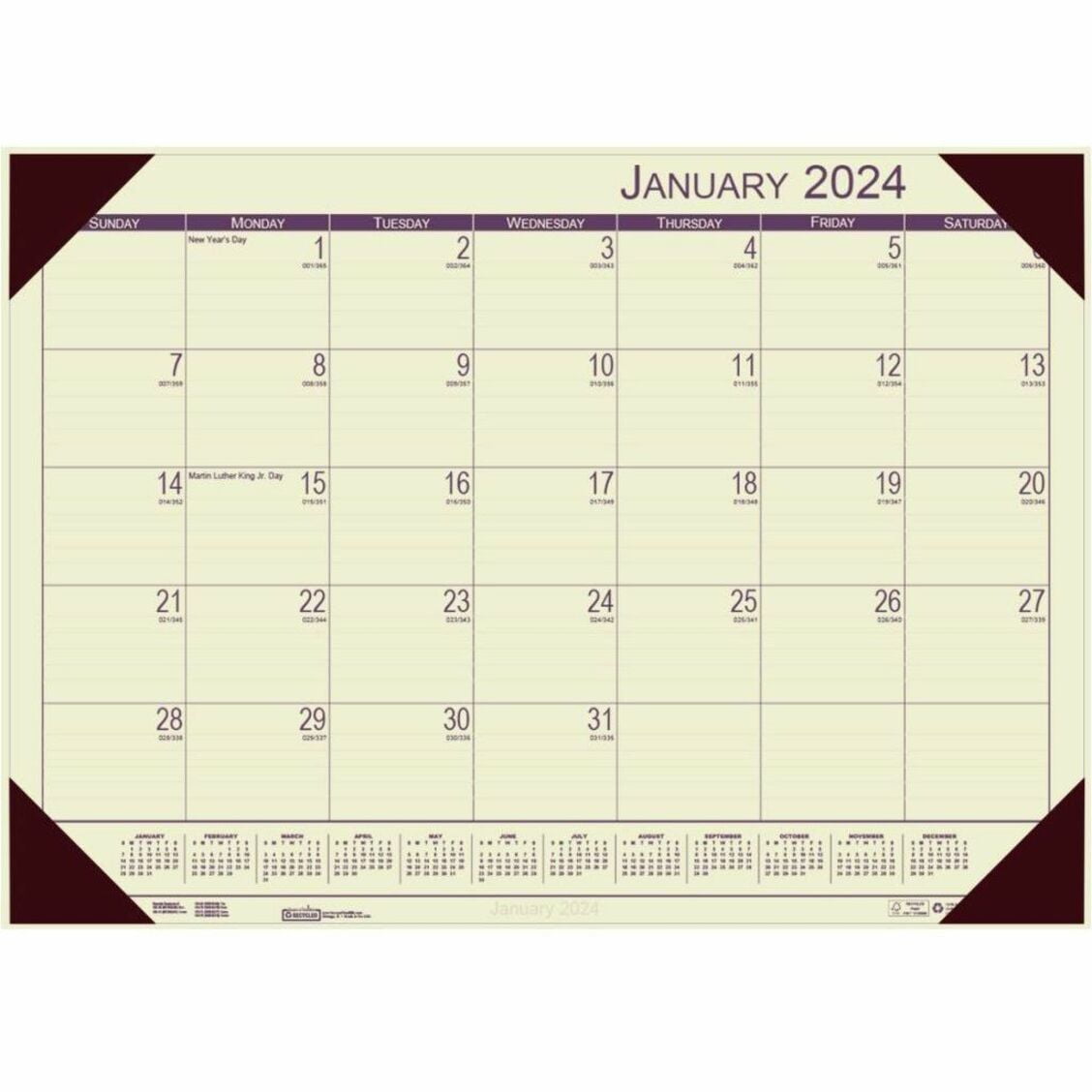 House of Doolittle Monthly Desk Pad Calendar EcoTones Tan Paper 22 x 17 ...
