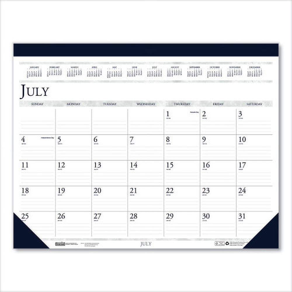 House of Doolittle Recycled Academic Desk Pad Calendar, 22 x 17, White ...