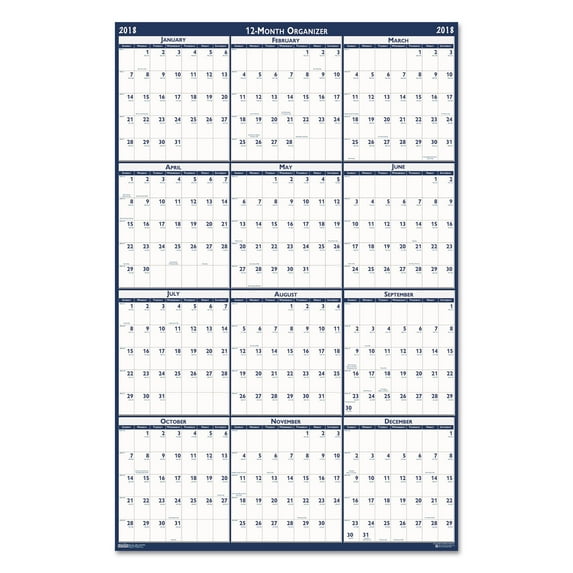 House of Doolittle Recycled Laminated Write-On/Wipe-Off Jumbo Yearly ...