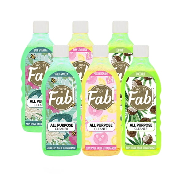 House of Fab All Purpose Cleaner Sweet 33.8 FL Oz 6 Pack - Walmart.com