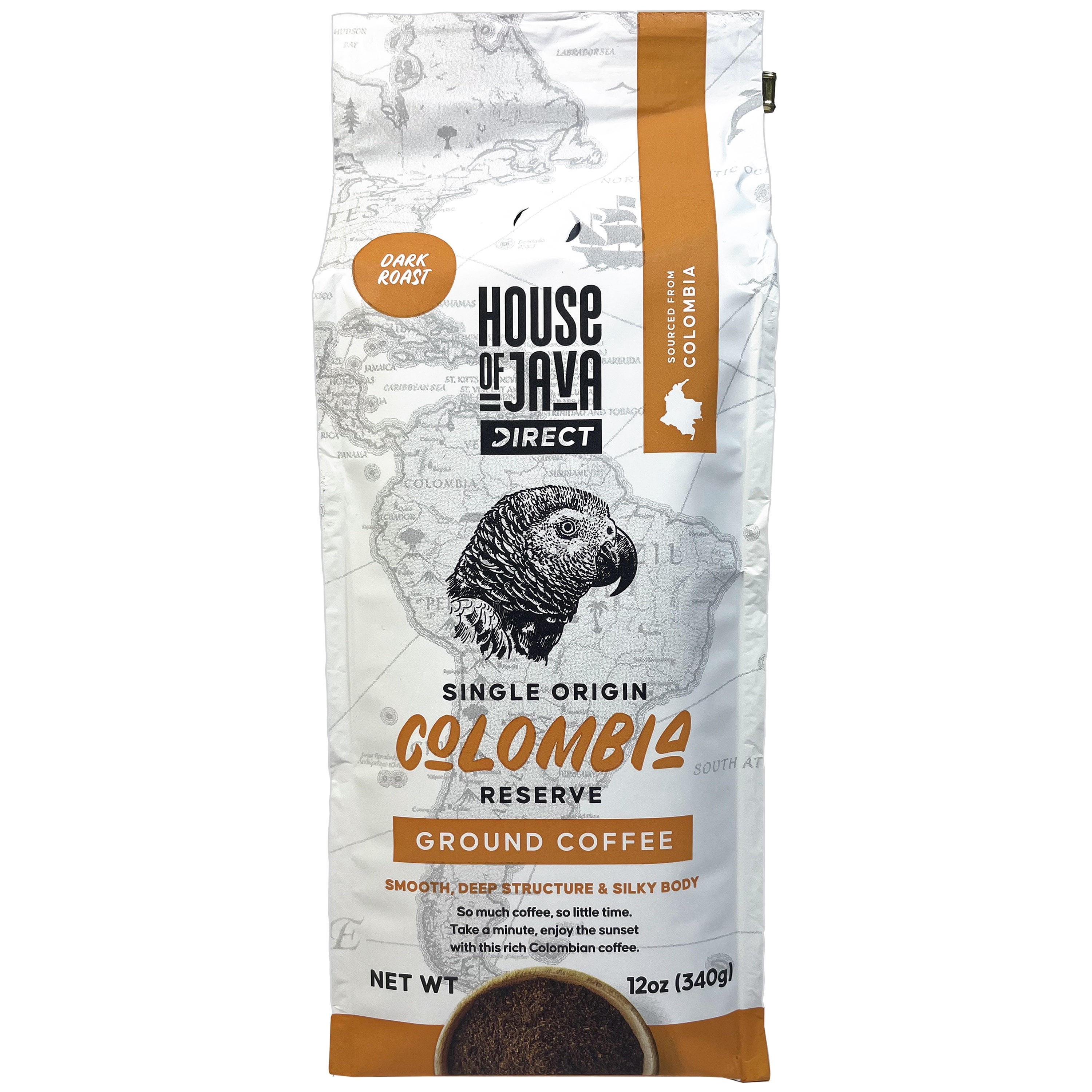 House of Java Single Origin Colombia Ground Coffee, 12oz, 100% Arabica ...