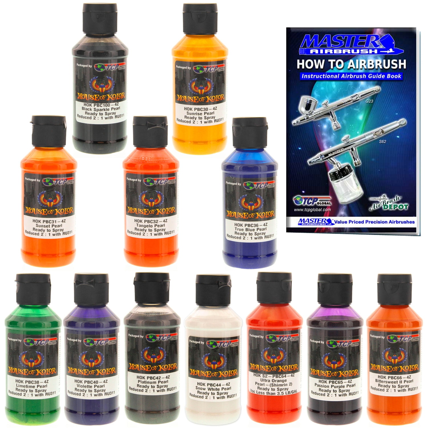 House of Kolor 4oz 12 COLOR KIT SHIMRIN DESIGNER PEARL Ready-to-Spray ...