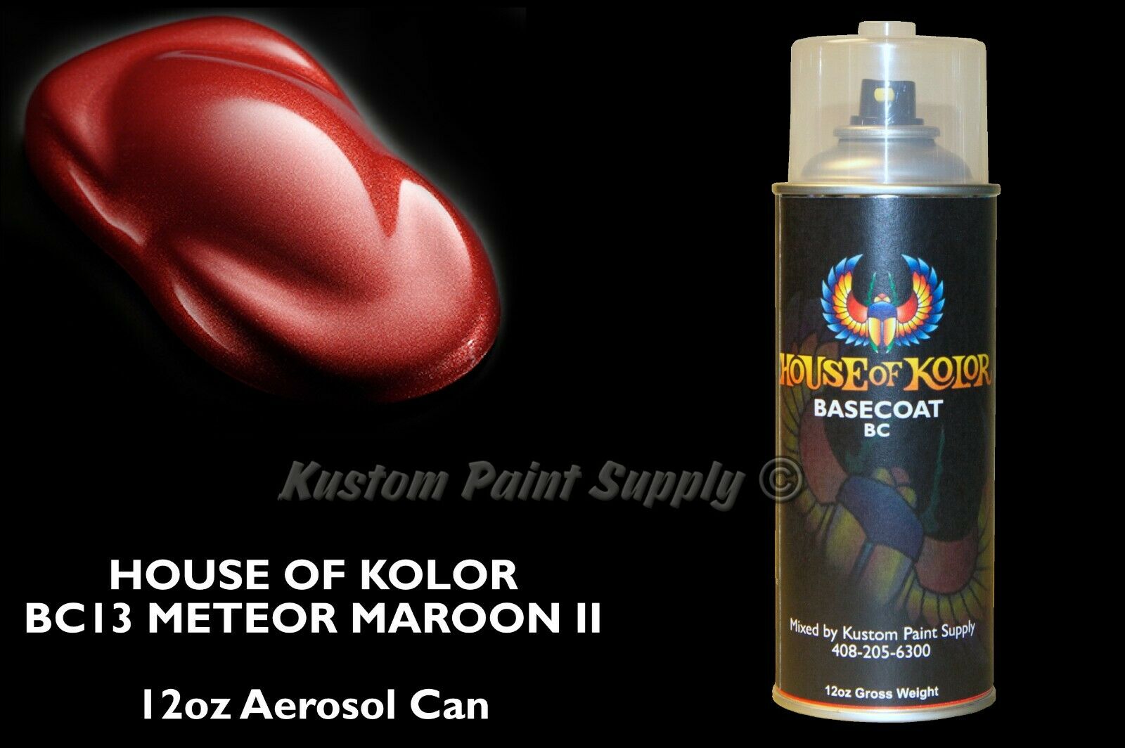 House of Kolor BC13 Meteor Maroon II Shimrin Metallic Basecoat 12oz ...