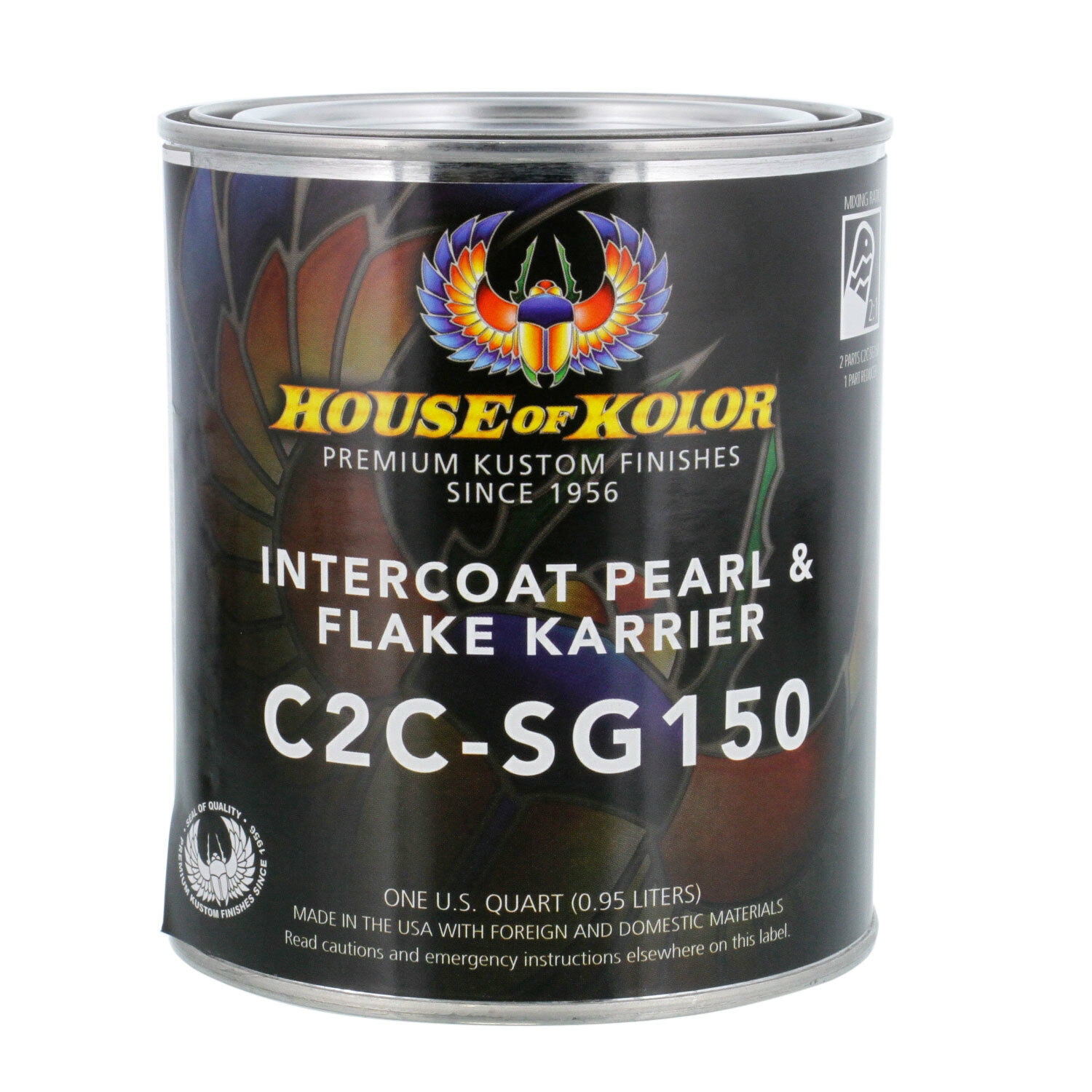 House of Kolor SG150 Intercoat Clear Auto Body Paint, Low VOC, 1 Quart ...