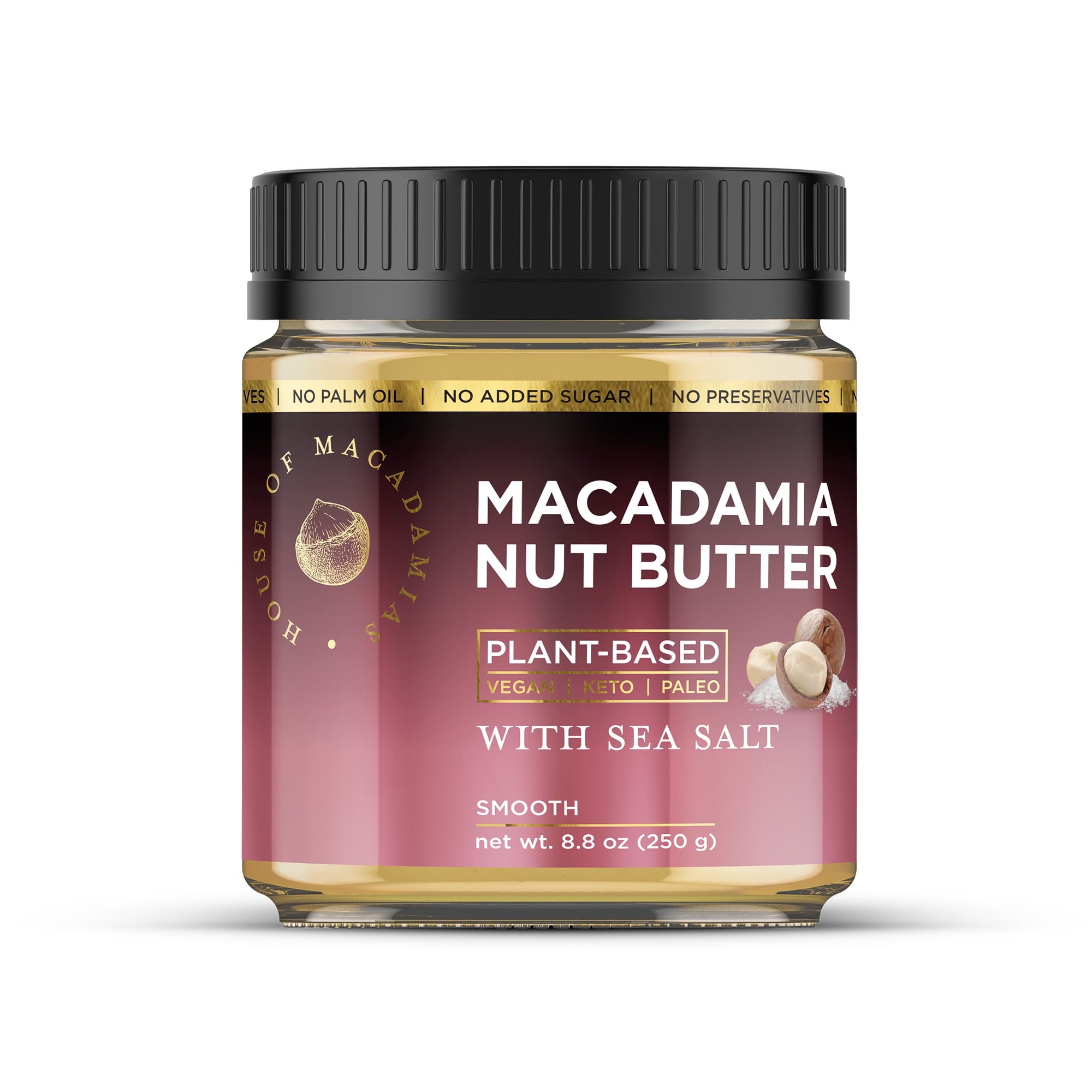 House of Macadamias Nut Butter, Sea Salt, 8.8oz, Keto, Vegan, Paleo ...