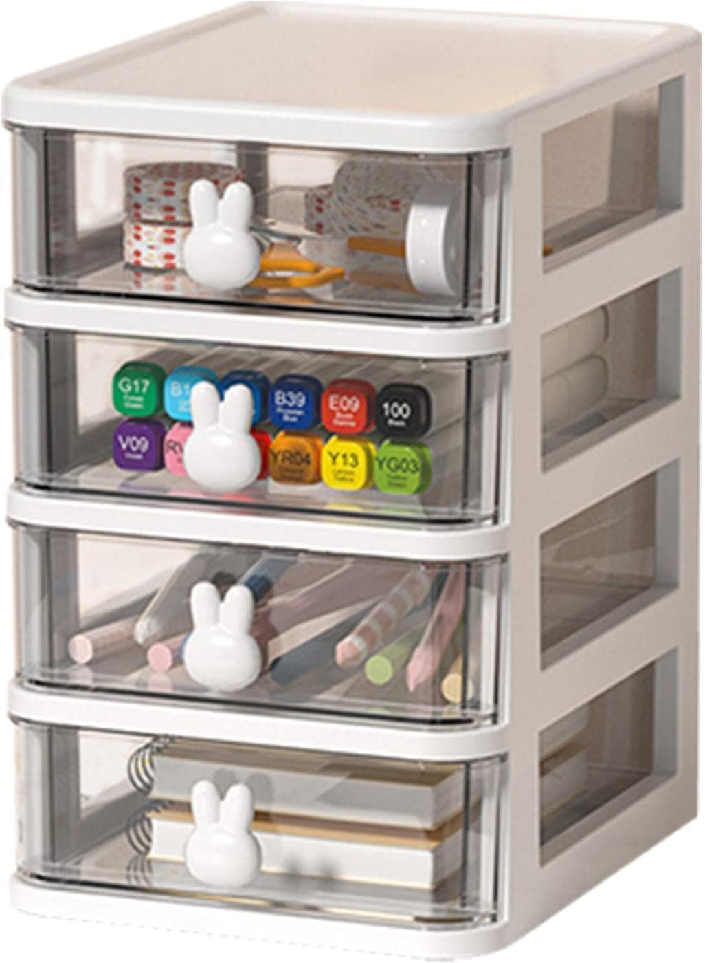 House of Quirk 4 Tier Transparent Cosmetic Jewelry Box Office Desktop ...