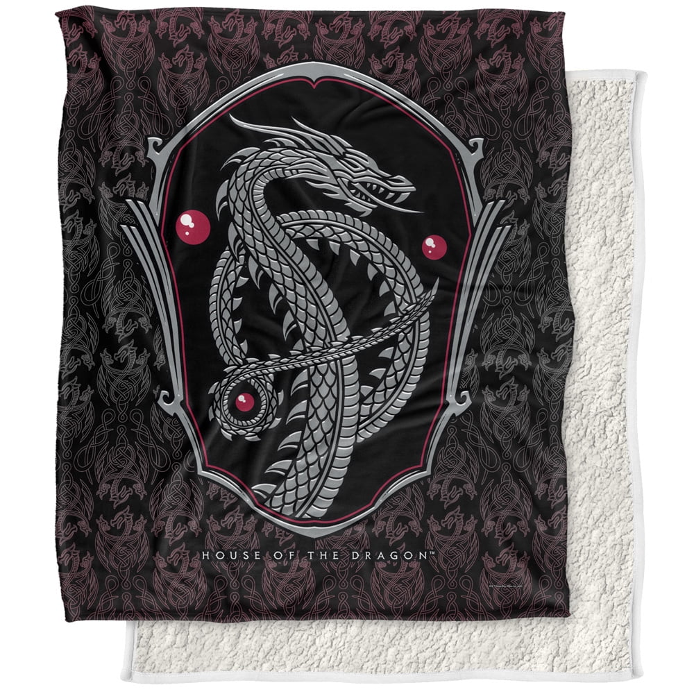 House of The Dragon Blanket, 50"x60" Dragon Frame Silky Touch Sherpa ...